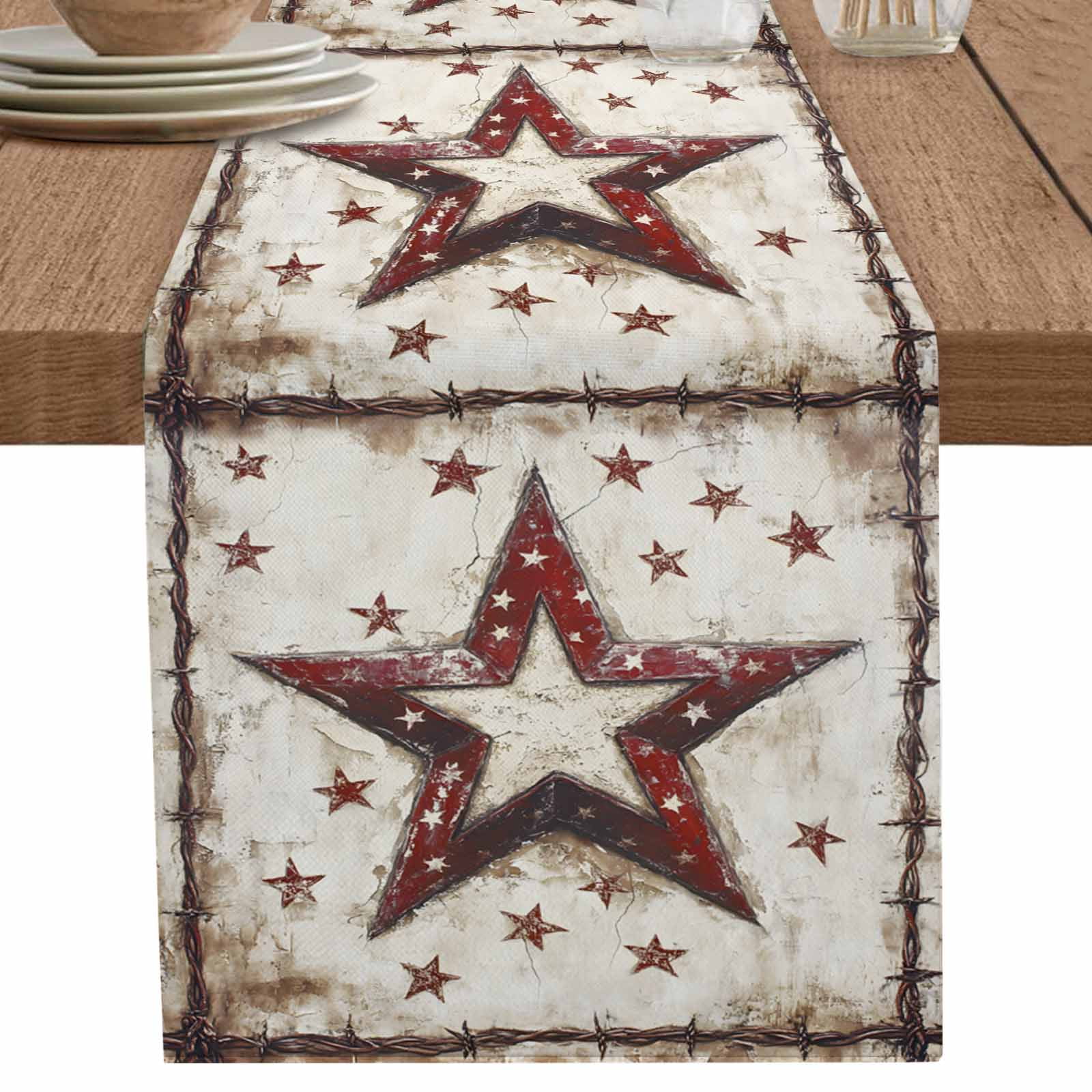 nqOlkjepod Texas Star Western Table Runner 72 Inches Long Farmhouse ...