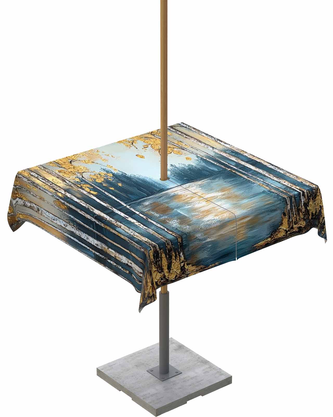 nqOlkjepod Tree Oil Painting Outdoor Tablecloth with Umbrella Hole ...
