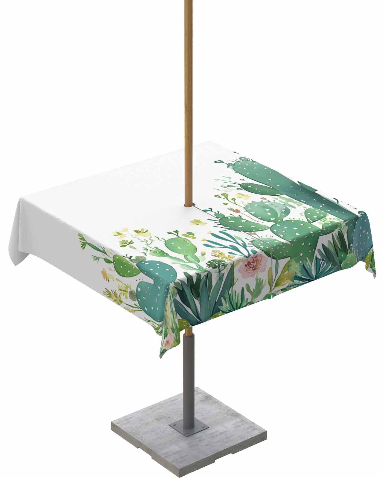 nqOlkjepod Tropical Cactus Outdoor Tablecloth with Umbrella Hole ...