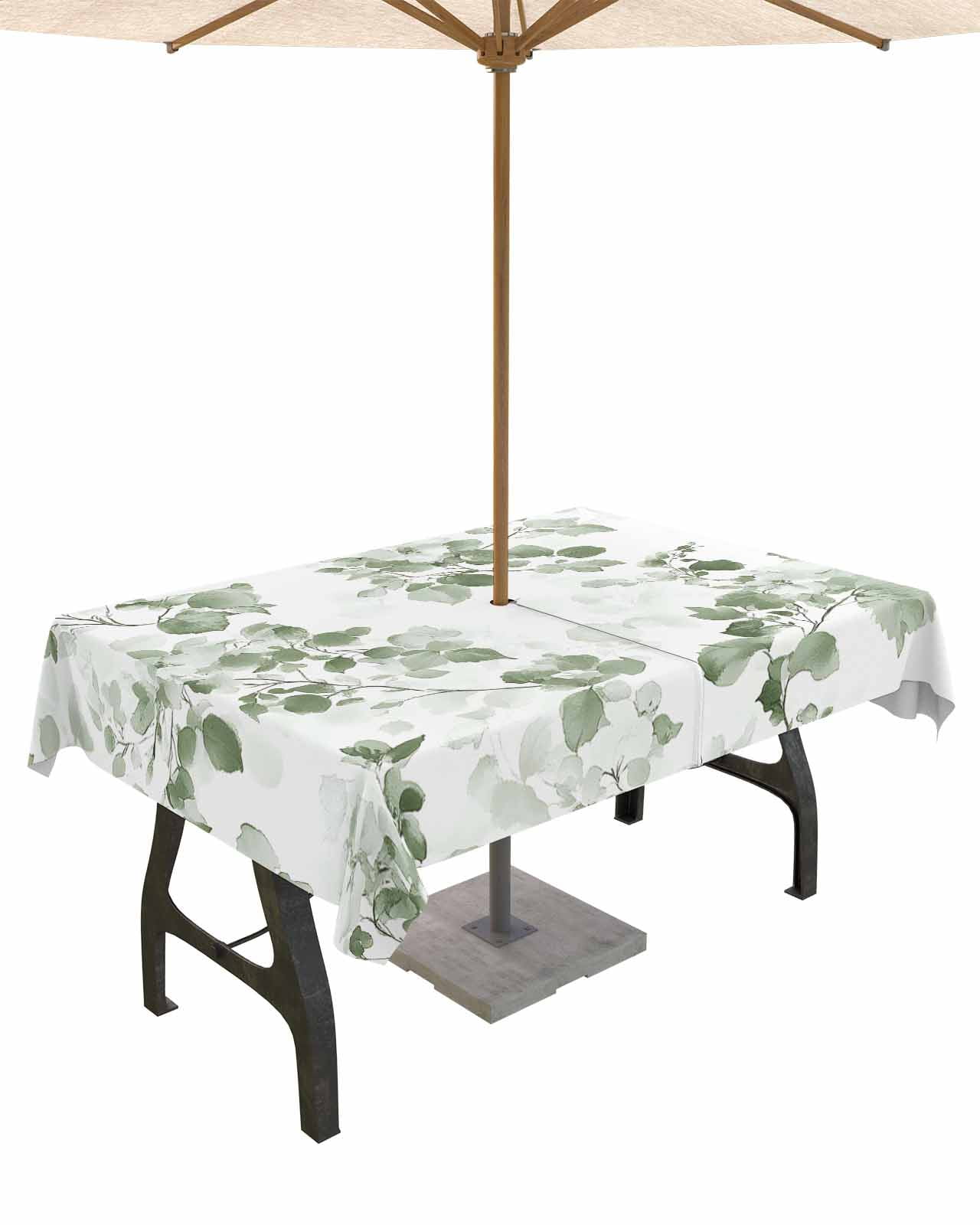 nqOlkjepod Tropical Foliage Outdoor Tablecloth with Umbrella Hole ...