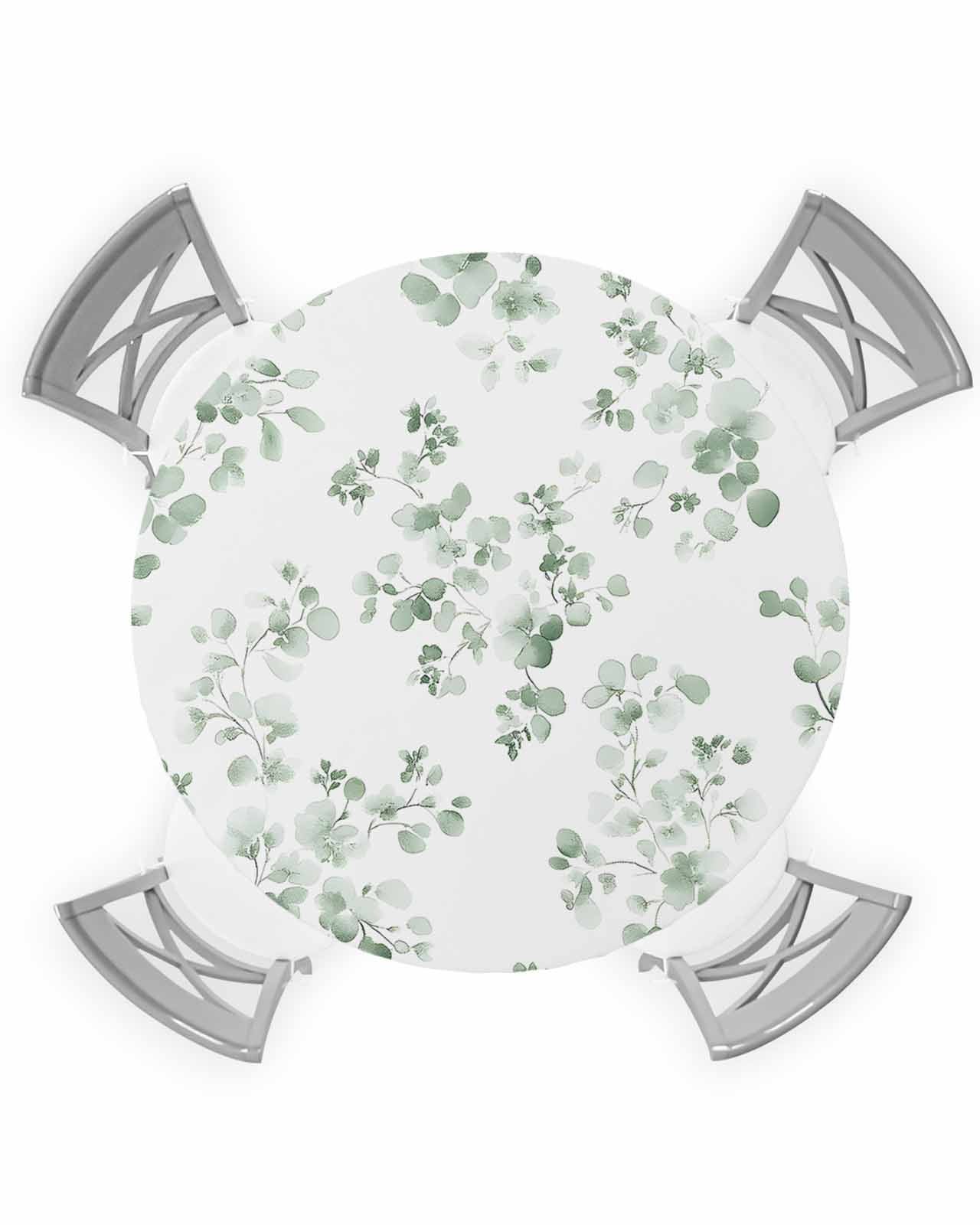 nqOlkjepod Tropical Foliage Round Tablecloth, Fitted Table Cover with ...