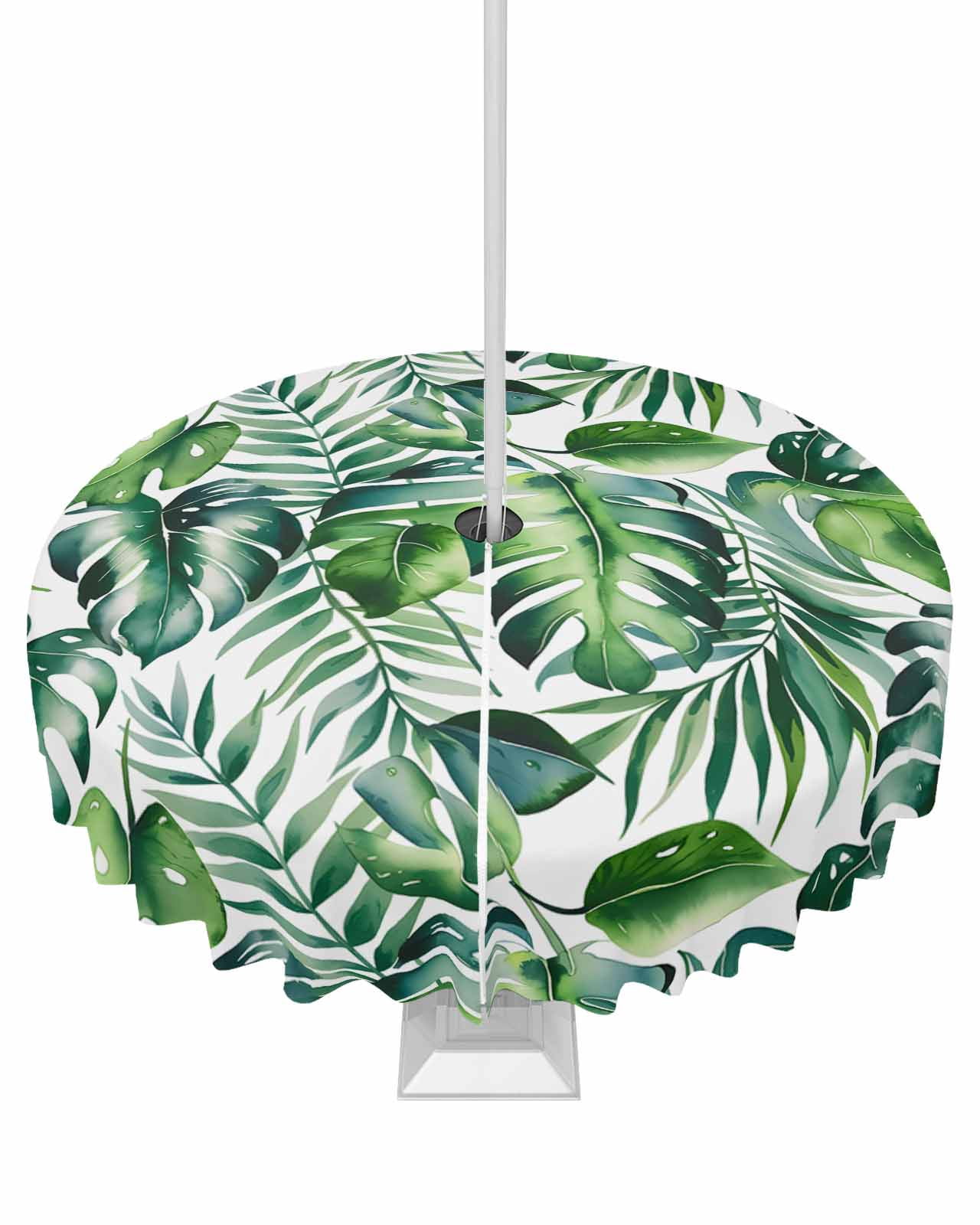 nqOlkjepod Tropical Palm Leaves Outdoor Tablecloth with Umbrella Hole ...