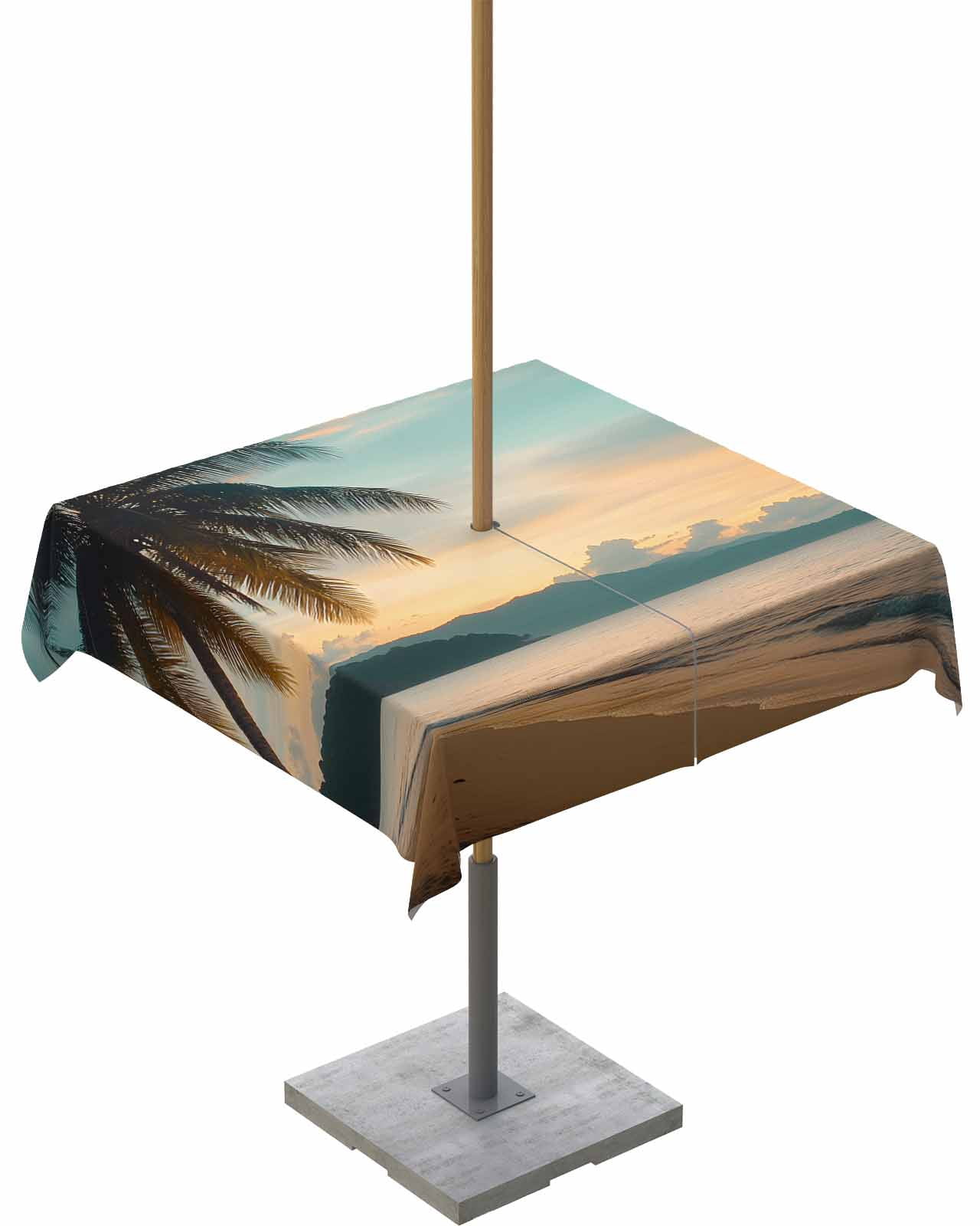 nqOlkjepod Tropical Palm Outdoor Tablecloth with Umbrella Hole & Zipper ...