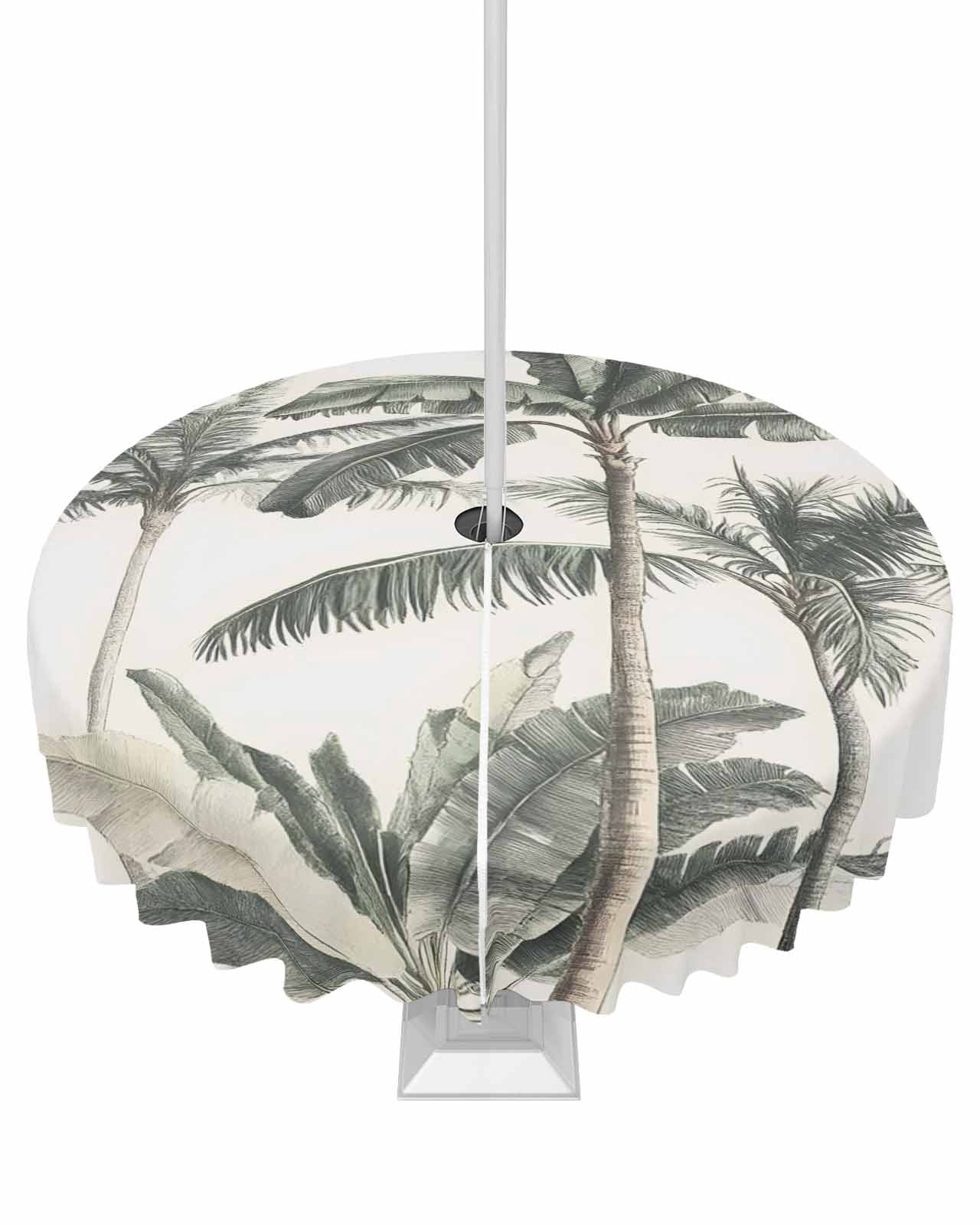 nqOlkjepod Tropical Palm Tree Outdoor Tablecloth with Umbrella Hole ...