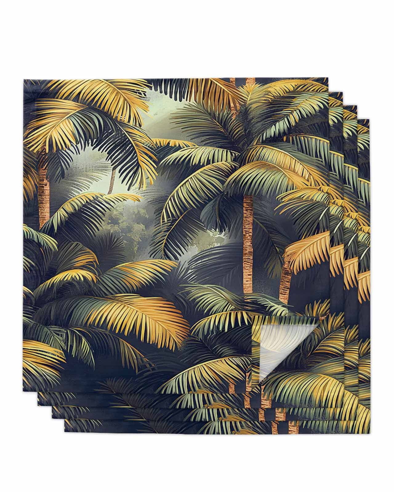 nqOlkjepod Tropical Plant Cloth Napkins Set of 4 Reusable Dinner ...