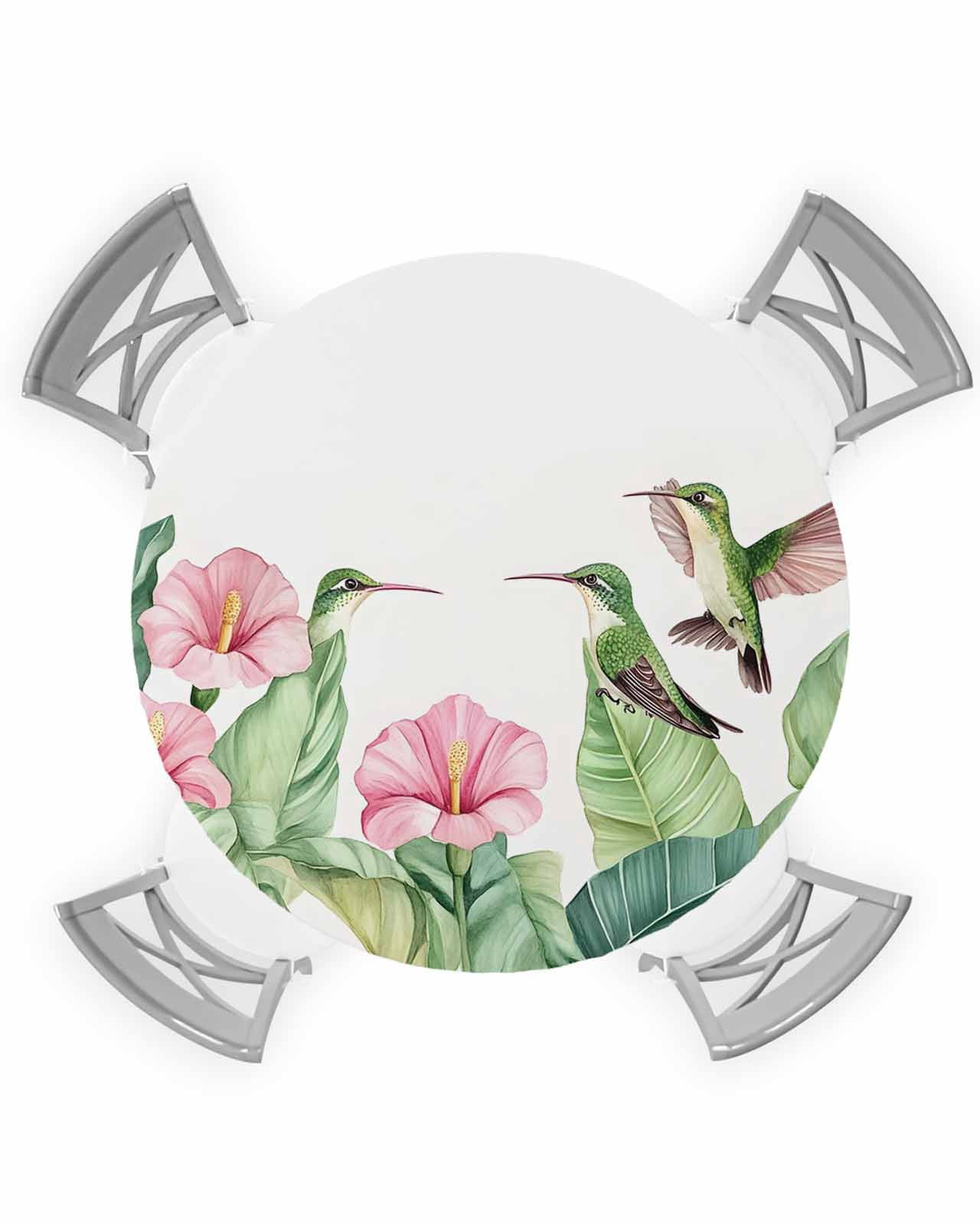 nqOlkjepod Tropical Plants Round Tablecloth, Fitted Table Cover with ...