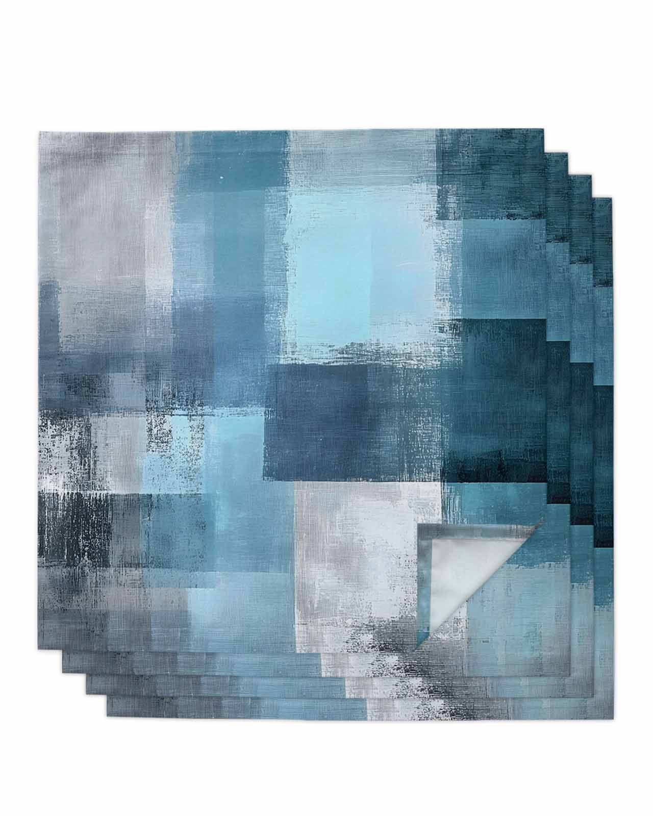 nqOlkjepod Turquoise Grey Cloth Napkins Set of 4 Reusable Dinner ...