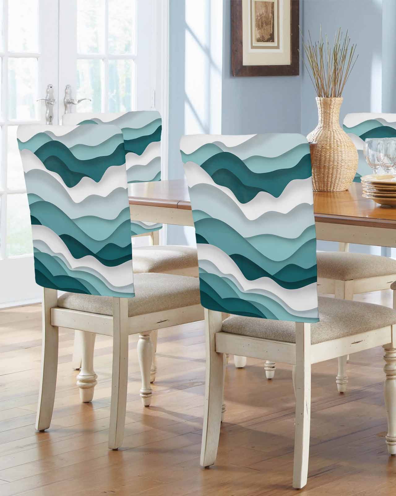 nqOlkjepod Turquoise Ombre Chair Covers Set of 8, Decorative Chair Back ...