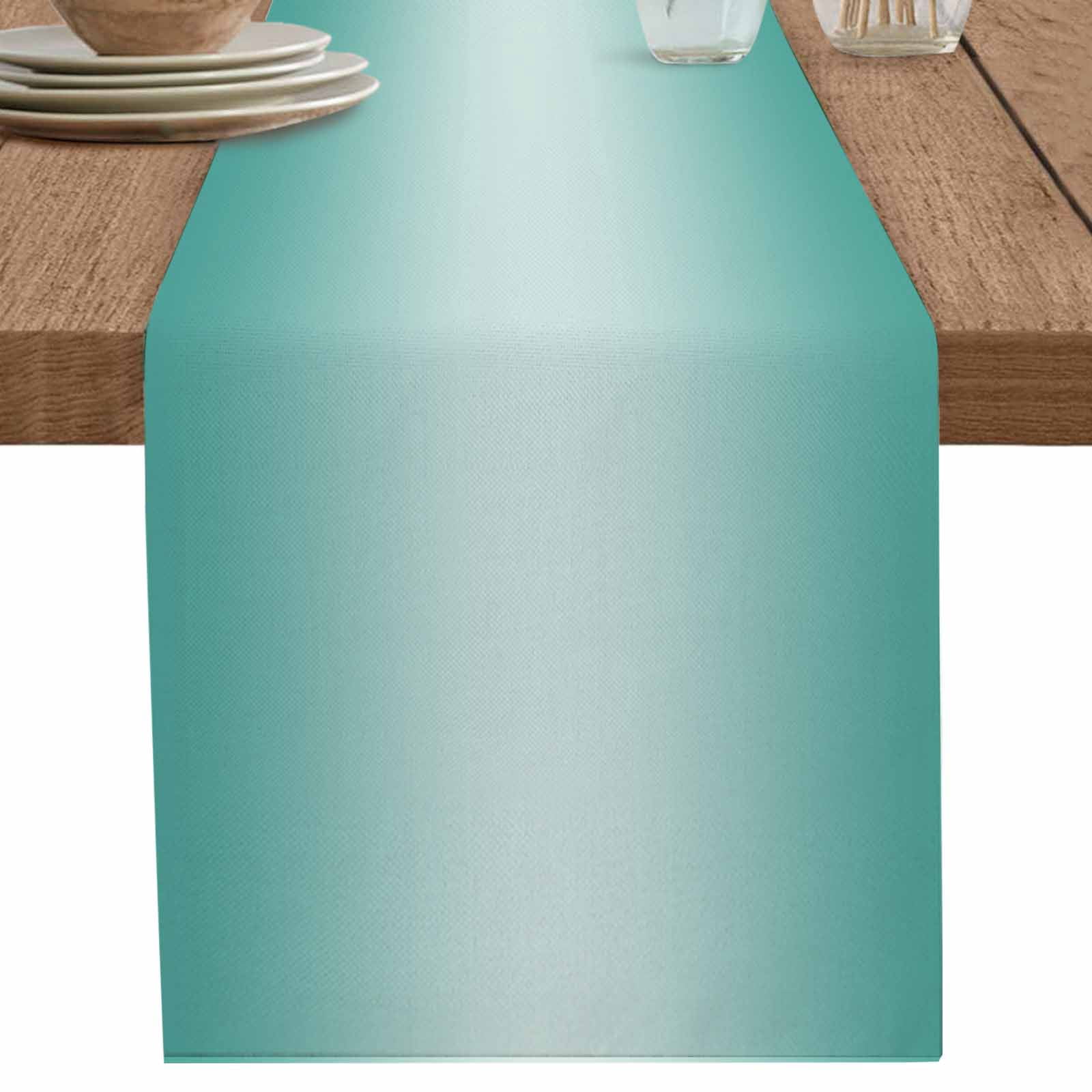 nqOlkjepod Turquoise Ombre Table Runner 108 Inches Long Farmhouse Dress ...