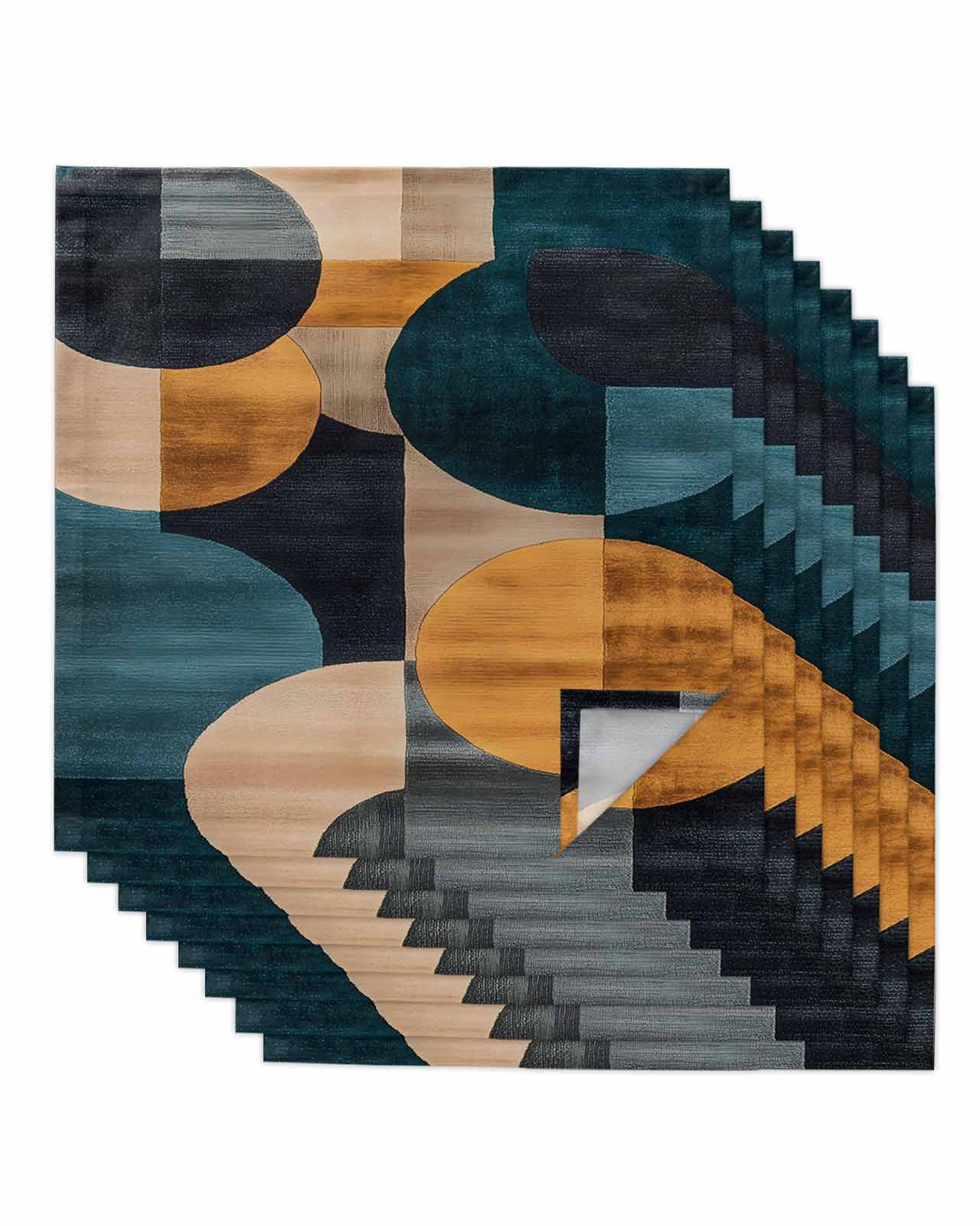 nqOlkjepod Turquoise Orange Cloth Napkins Set of 8 Reusable Dinner ...