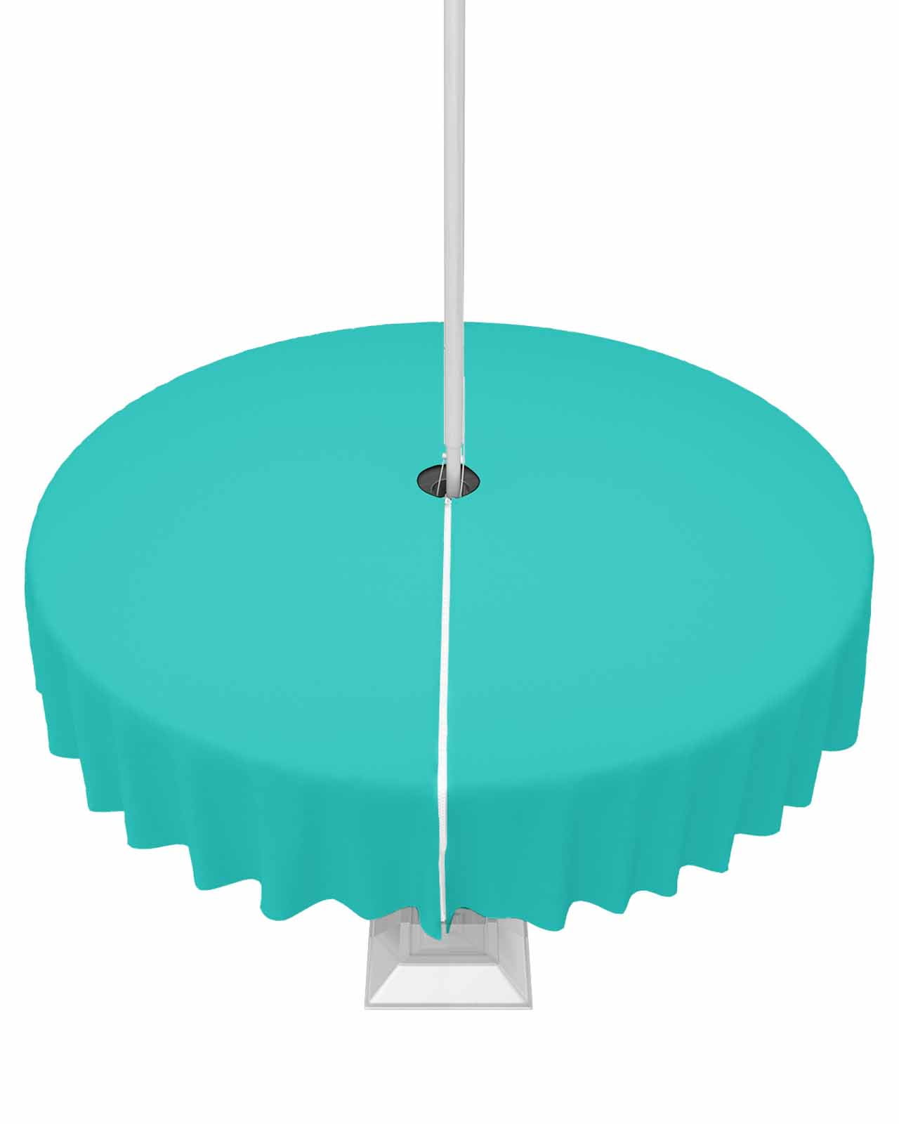 nqOlkjepod Turquoise Outdoor Tablecloth with Umbrella Hole & Zipper ...
