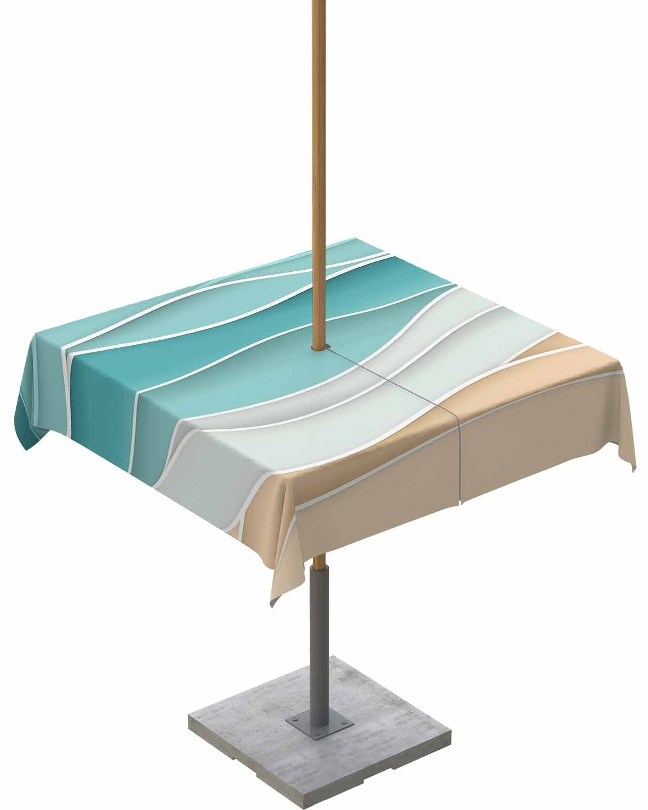 nqOlkjepod Turquoise Outdoor Tablecloth with Umbrella Hole & Zipper ...