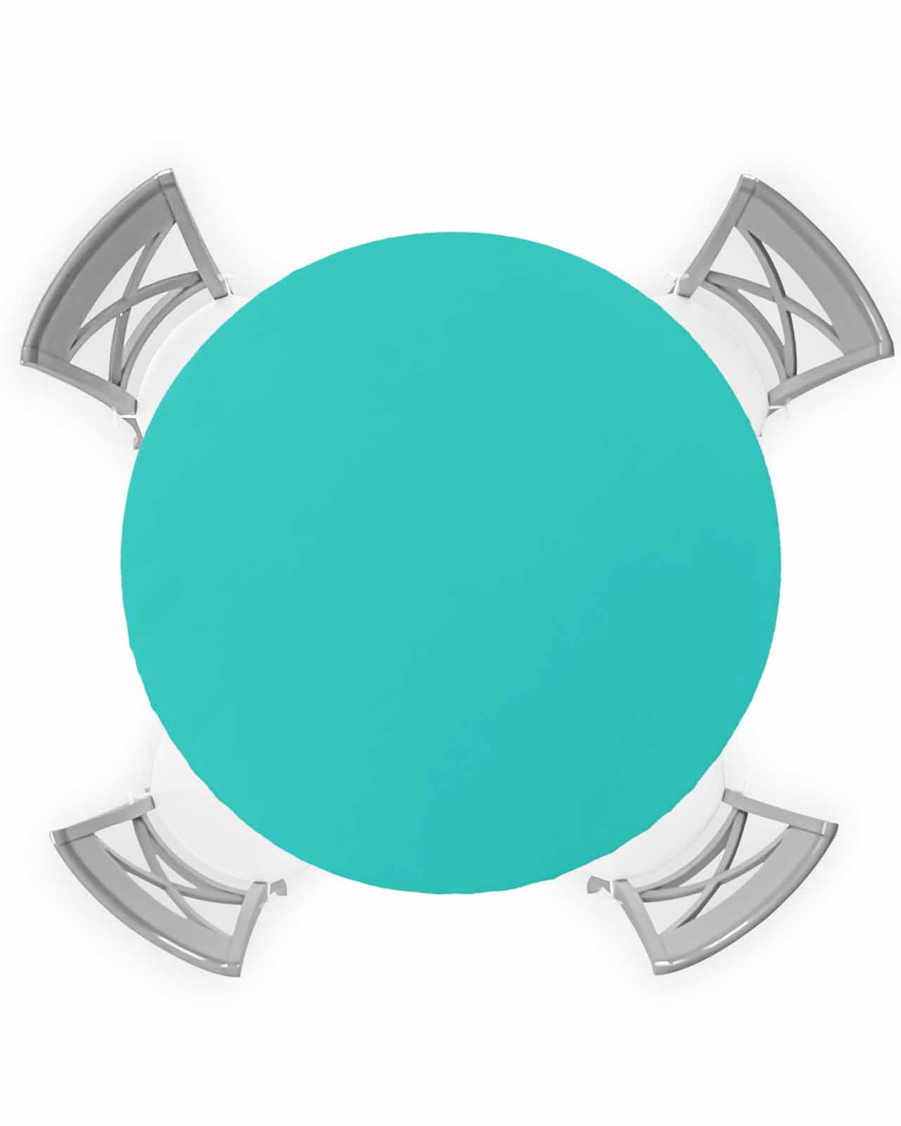 nqOlkjepod Turquoise Round Tablecloth, Fitted Table Cover with Elastic ...