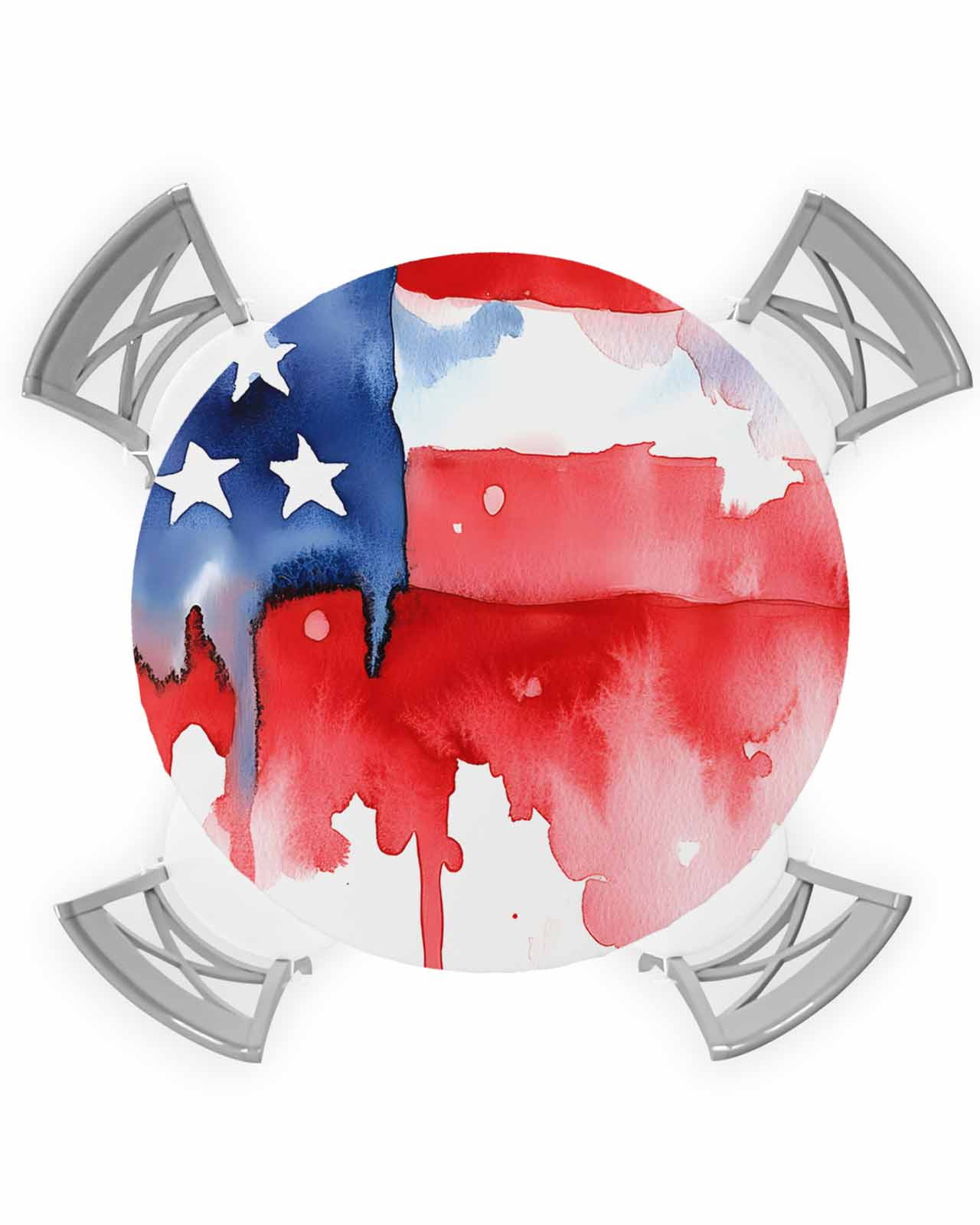 nqOlkjepod USA Flag Round Tablecloth, Fitted Table Cover with Elastic ...