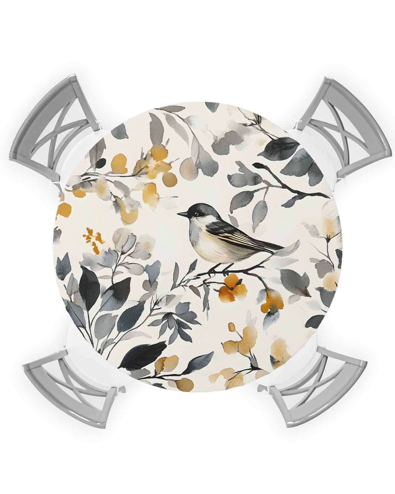 nqOlkjepod Vintage Botanical Round Tablecloth, Fitted Table Cover with ...