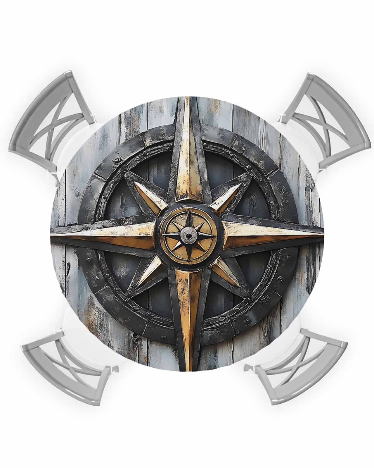 nqOlkjepod Vintage Coastal Round Tablecloth, Fitted Table Cover with ...