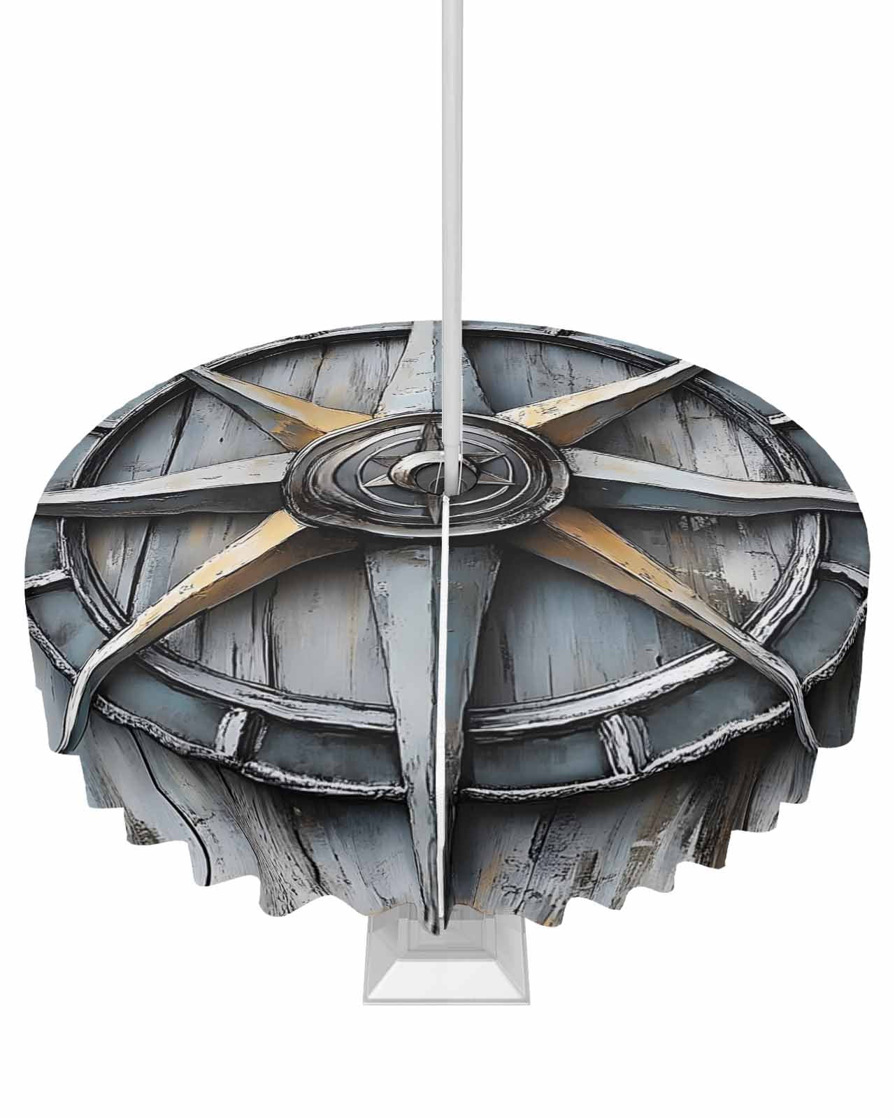 nqOlkjepod Vintage Compass Coastal Outdoor Tablecloth with Umbrella ...