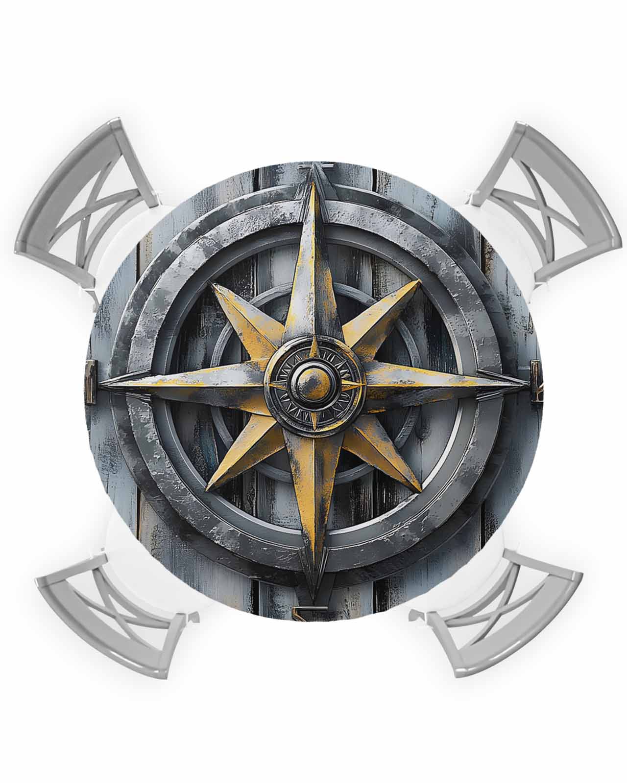 nqOlkjepod Vintage Compass Coastal Round Tablecloth, Fitted Table Cover ...