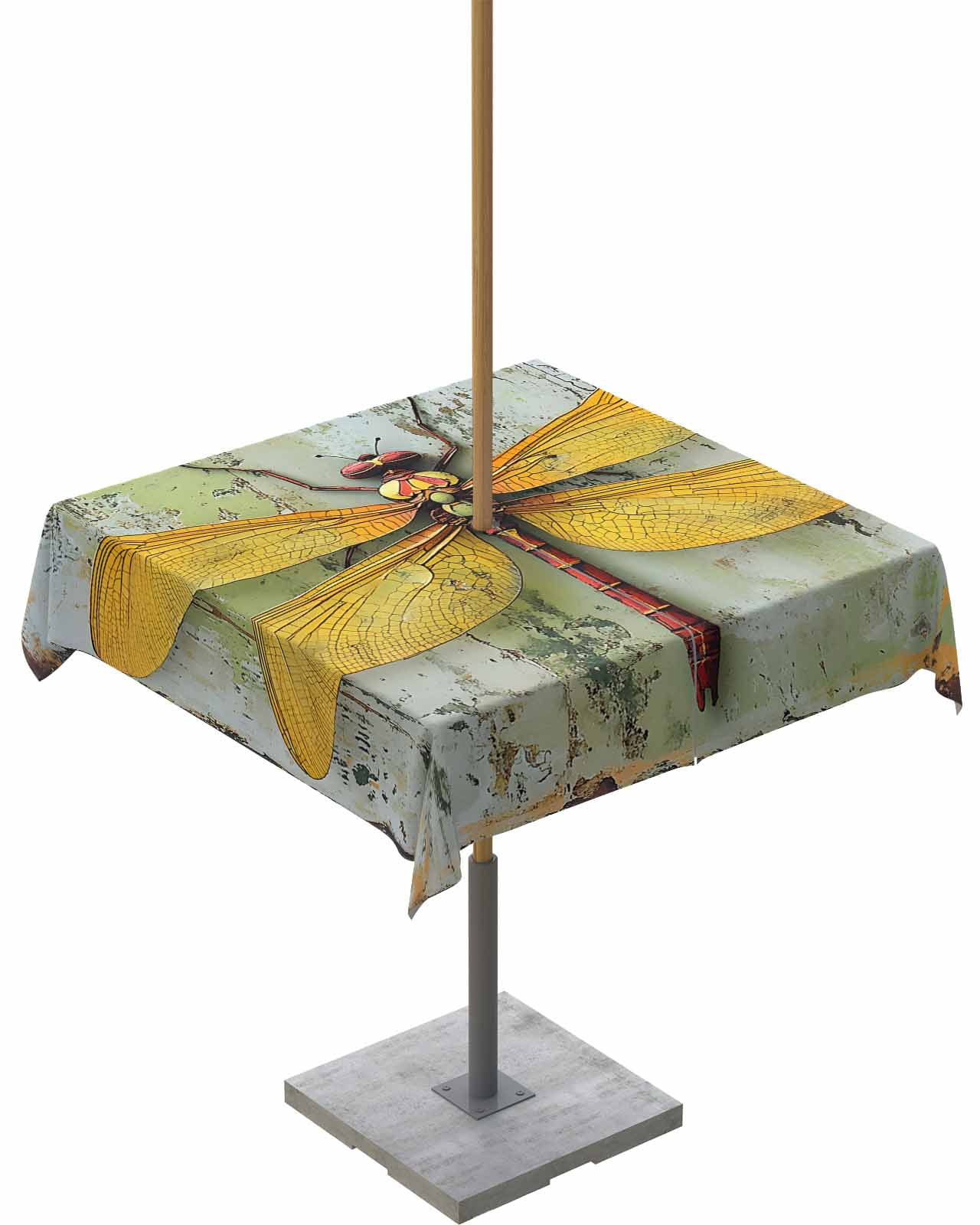 nqOlkjepod Vintage Dragonfly Outdoor Tablecloth with Umbrella Hole ...