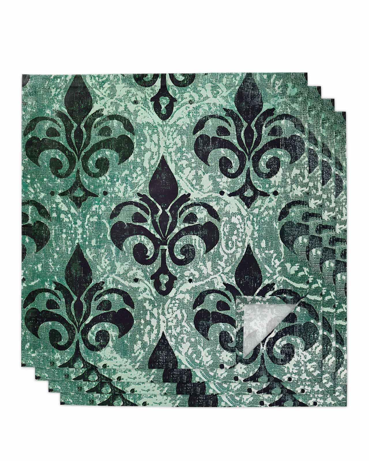 nqOlkjepod Vintage Floral Cloth Napkins Set of 4 Reusable Dinner ...