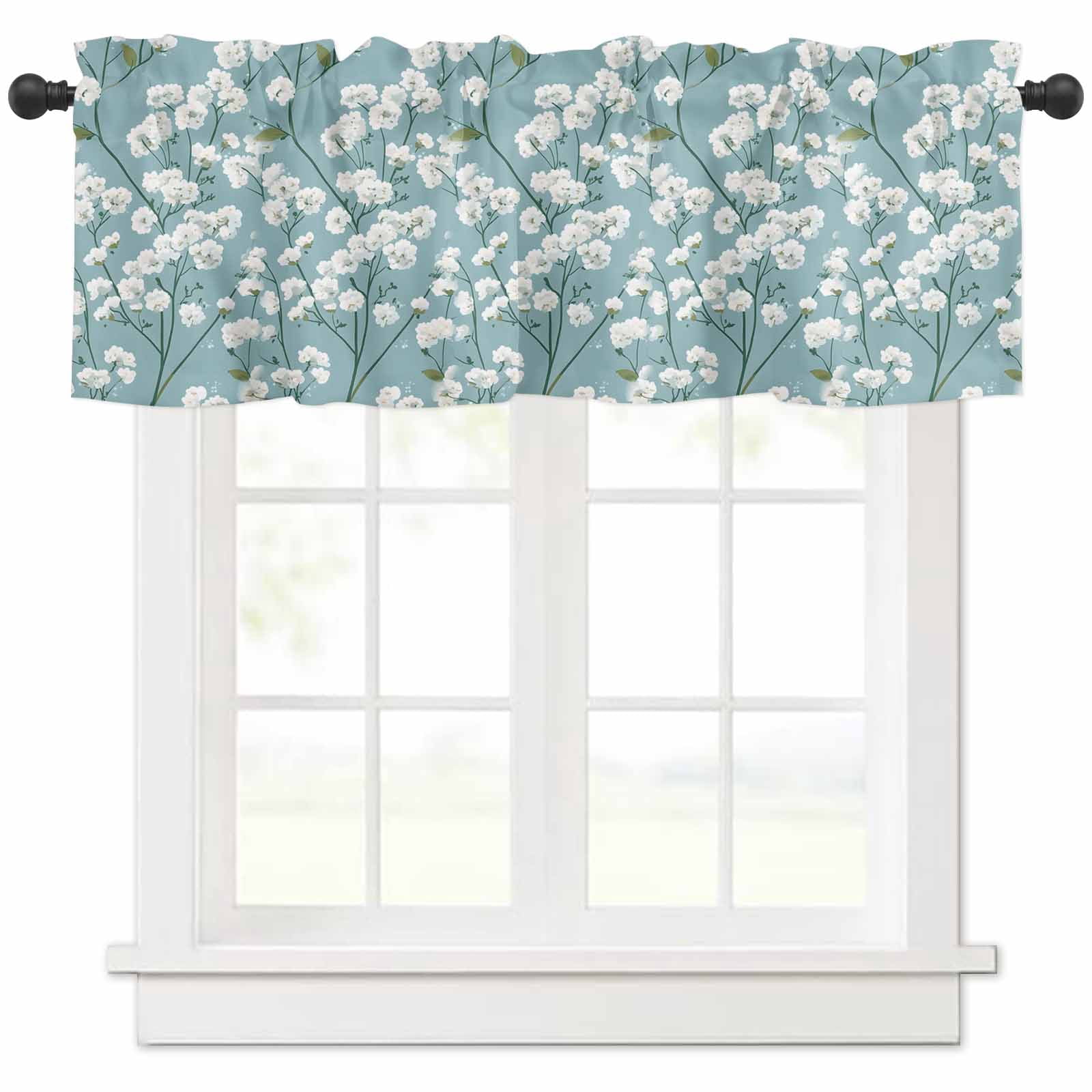 nqOlkjepod Vintage Flowers Farmhouse Short Window Curtain Valances ...