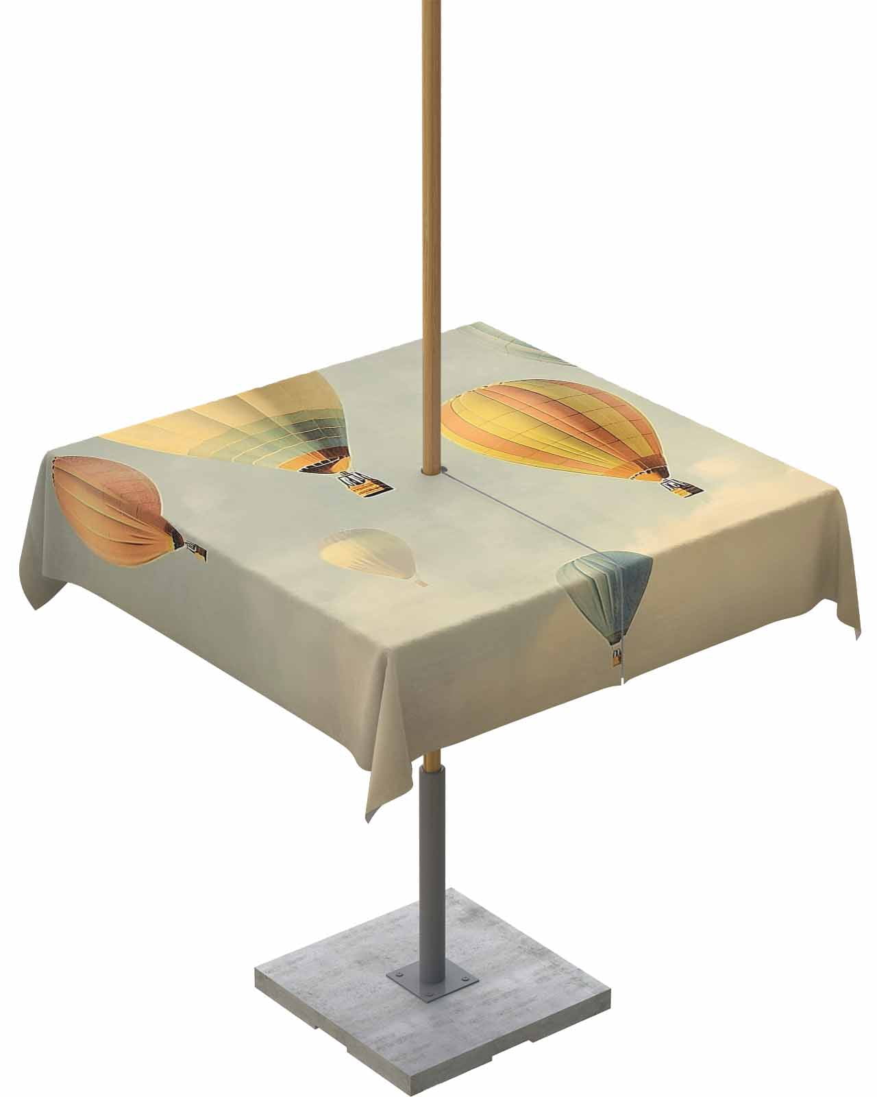 nqOlkjepod Vintage Hot Air Balloon Outdoor Tablecloth with Umbrella ...