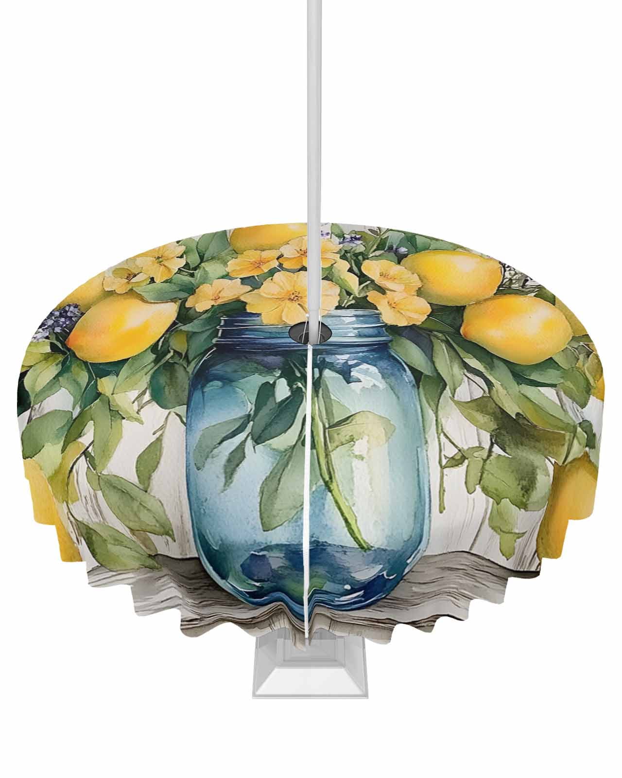 nqOlkjepod Vintage Lemon Outdoor Tablecloth with Umbrella Hole & Zipper ...