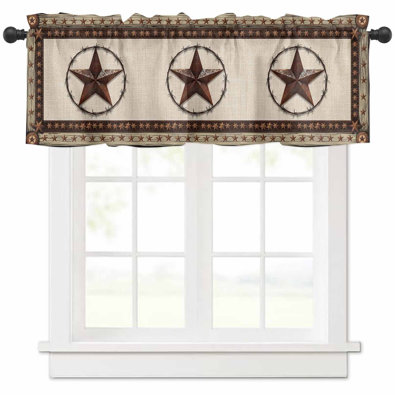 nqOlkjepod Vintage Rustic Farmhouse Short Window Curtain Valances ...