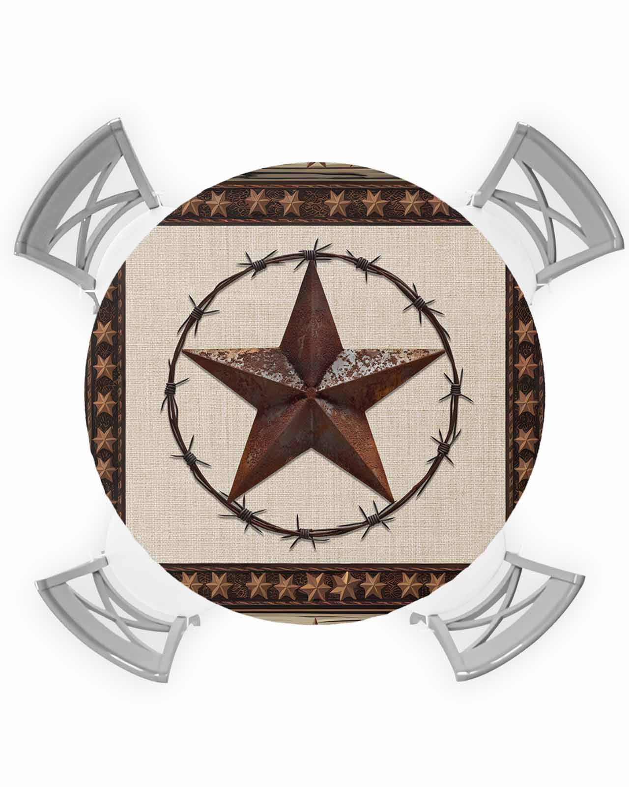 nqOlkjepod Vintage Rustic Round Tablecloth, Fitted Table Cover with ...