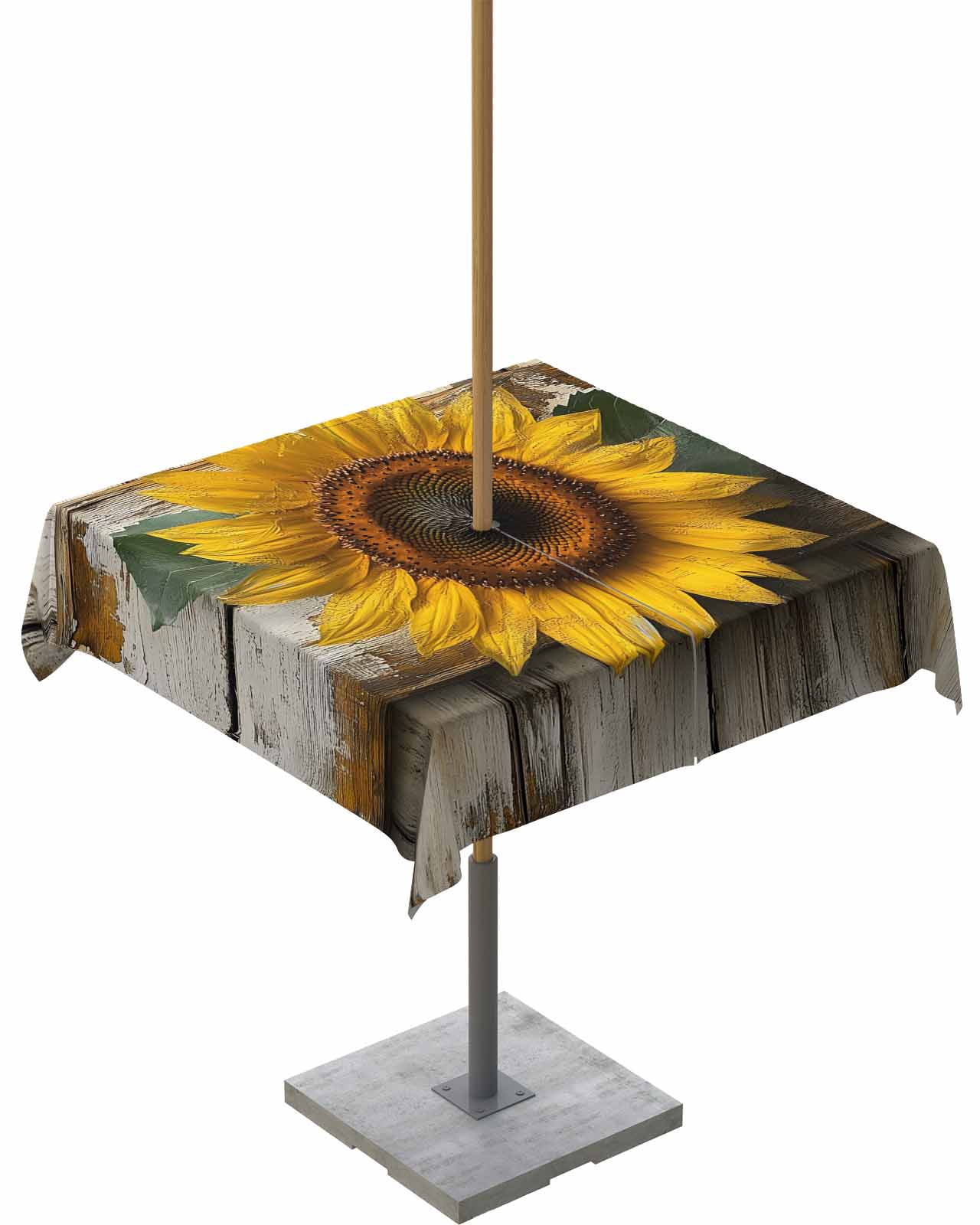 nqOlkjepod Vintage Sunflower Outdoor Tablecloth with Umbrella Hole ...
