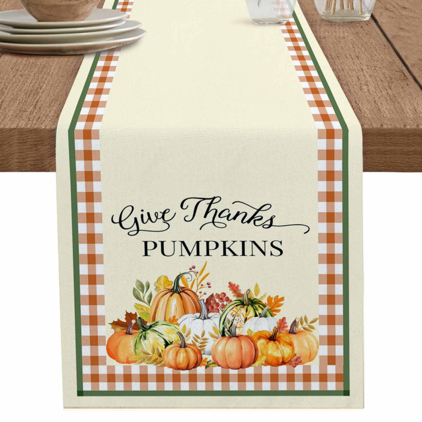 nqOlkjepod Vintage Thanksgiving Table Runner 72 Inches Long Farmhouse ...