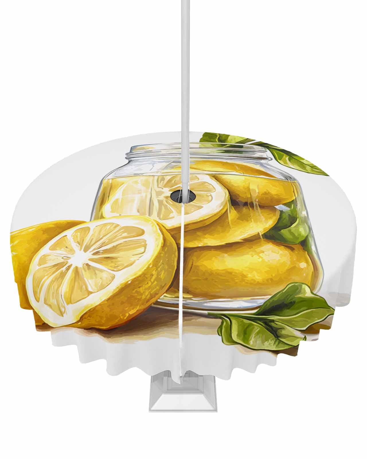 nqOlkjepod Watercolor Lemon Outdoor Tablecloth with Umbrella Hole ...