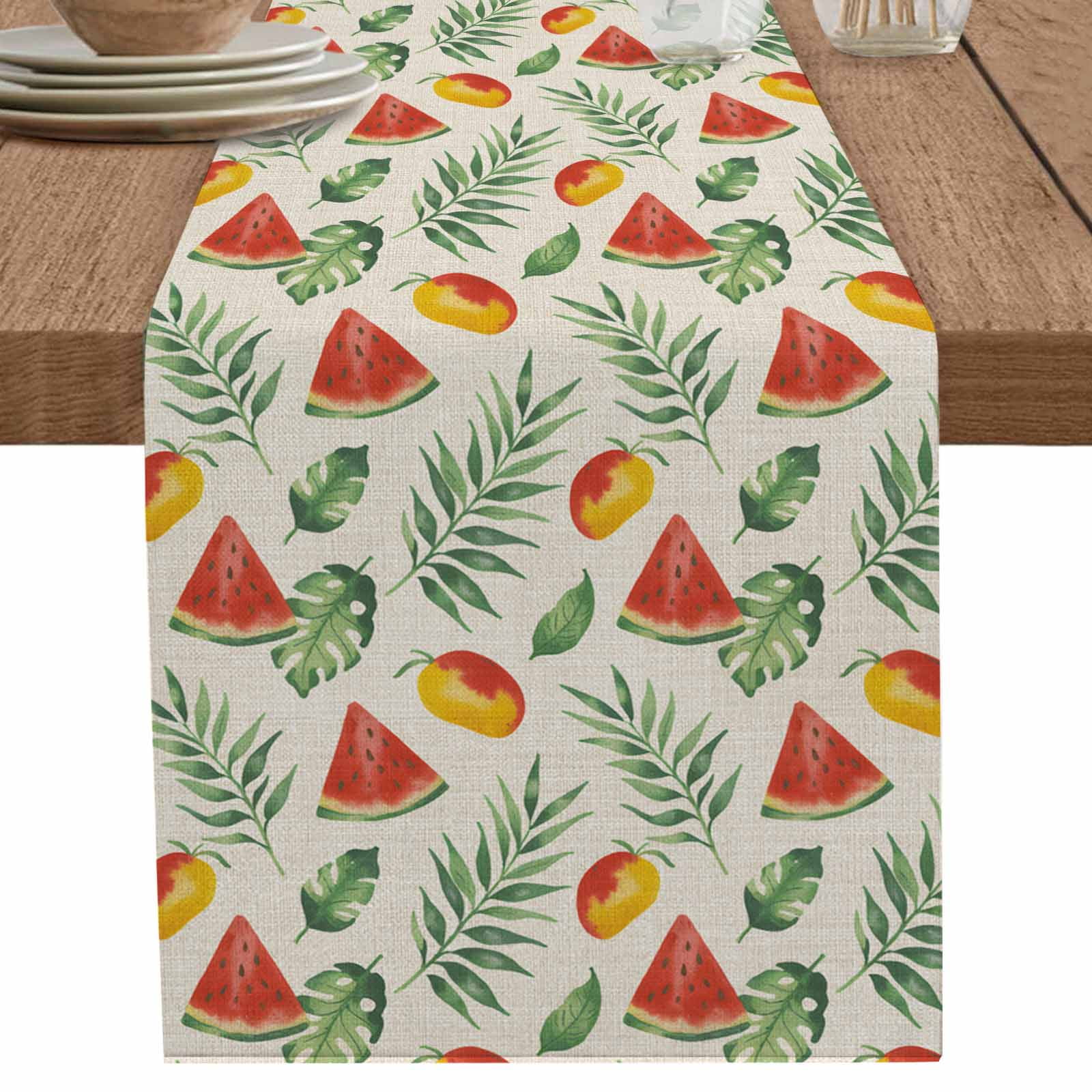 nqOlkjepod Watermelon Table Runner 108 Inches Long Farmhouse Dress ...