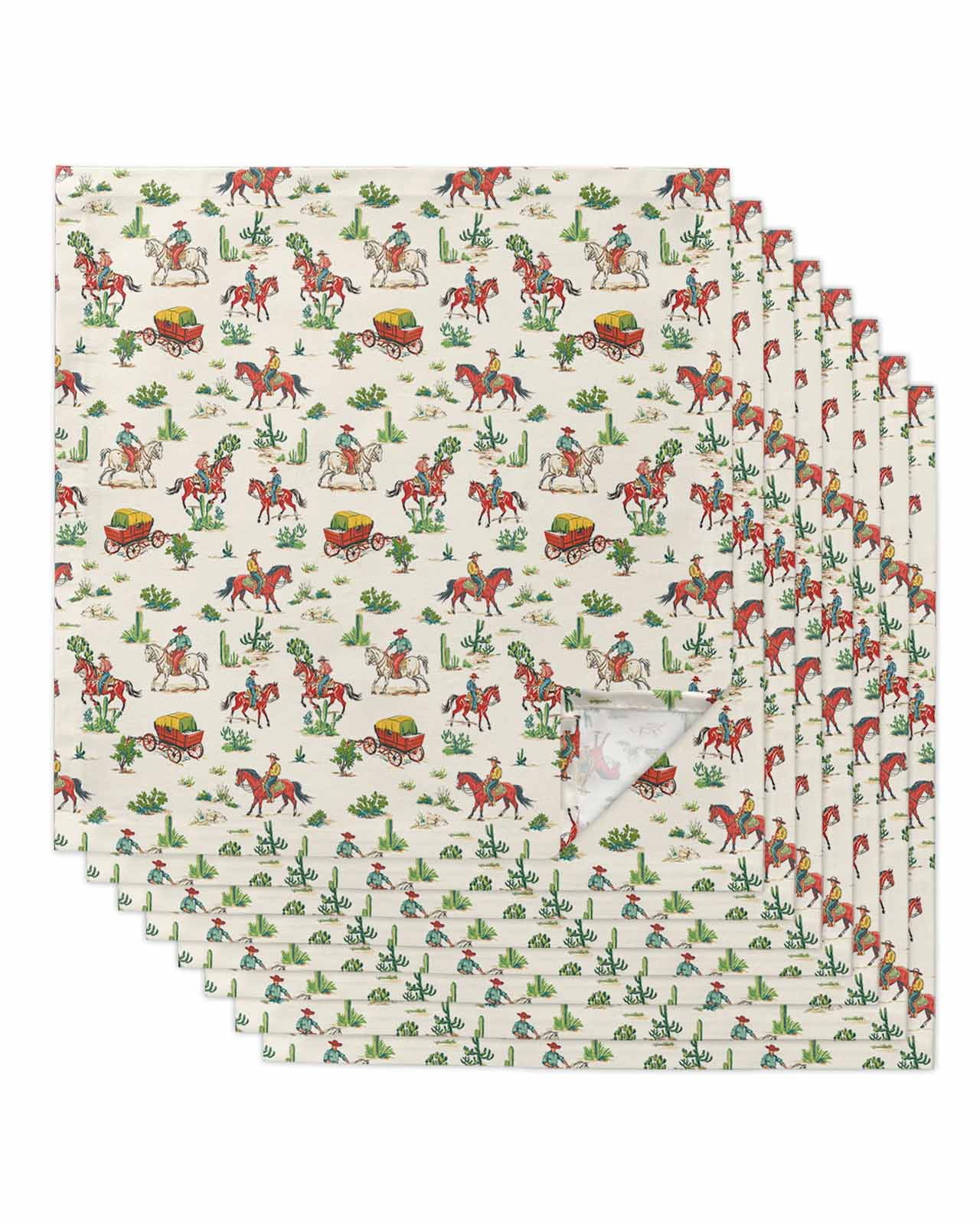 nqOlkjepod Western Cowboy Cloth Napkins Set of 8 Reusable Dinner ...