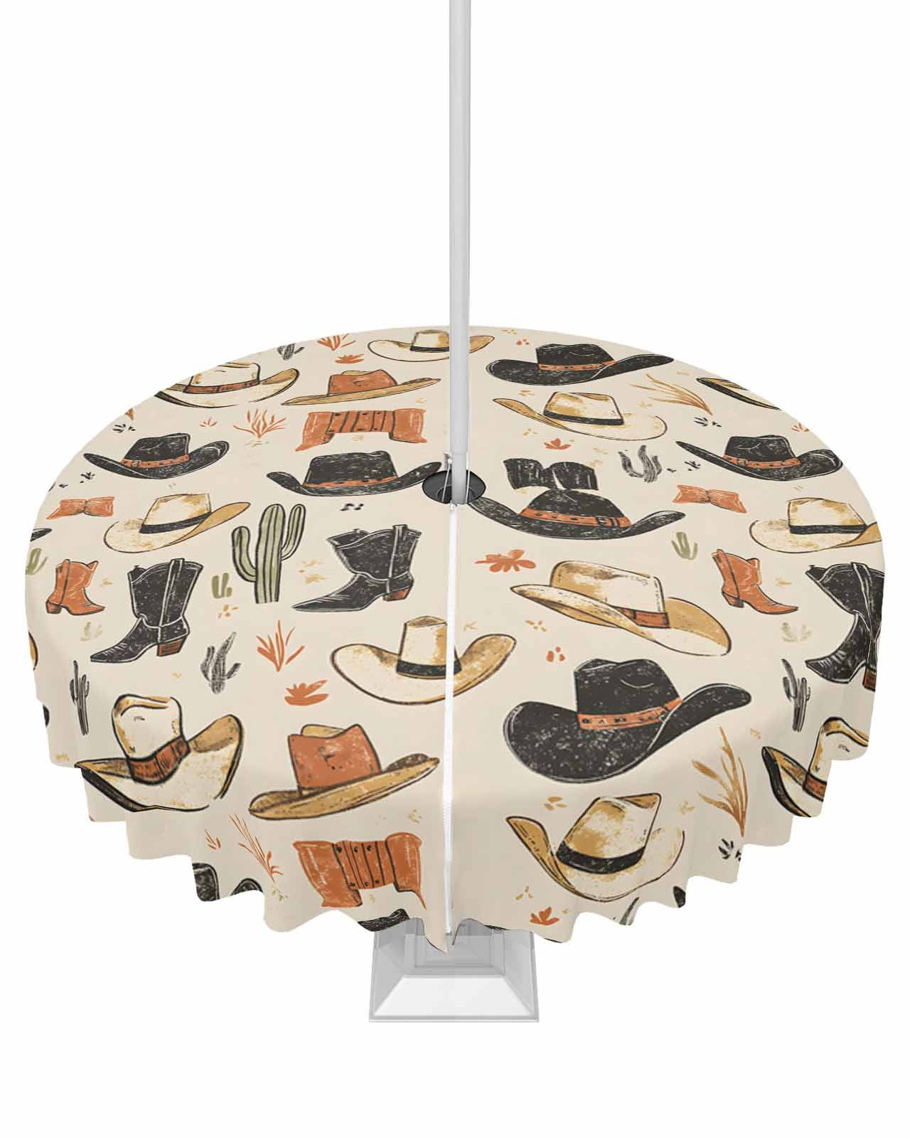 nqOlkjepod Western Cowboy Outdoor Tablecloth with Umbrella Hole ...