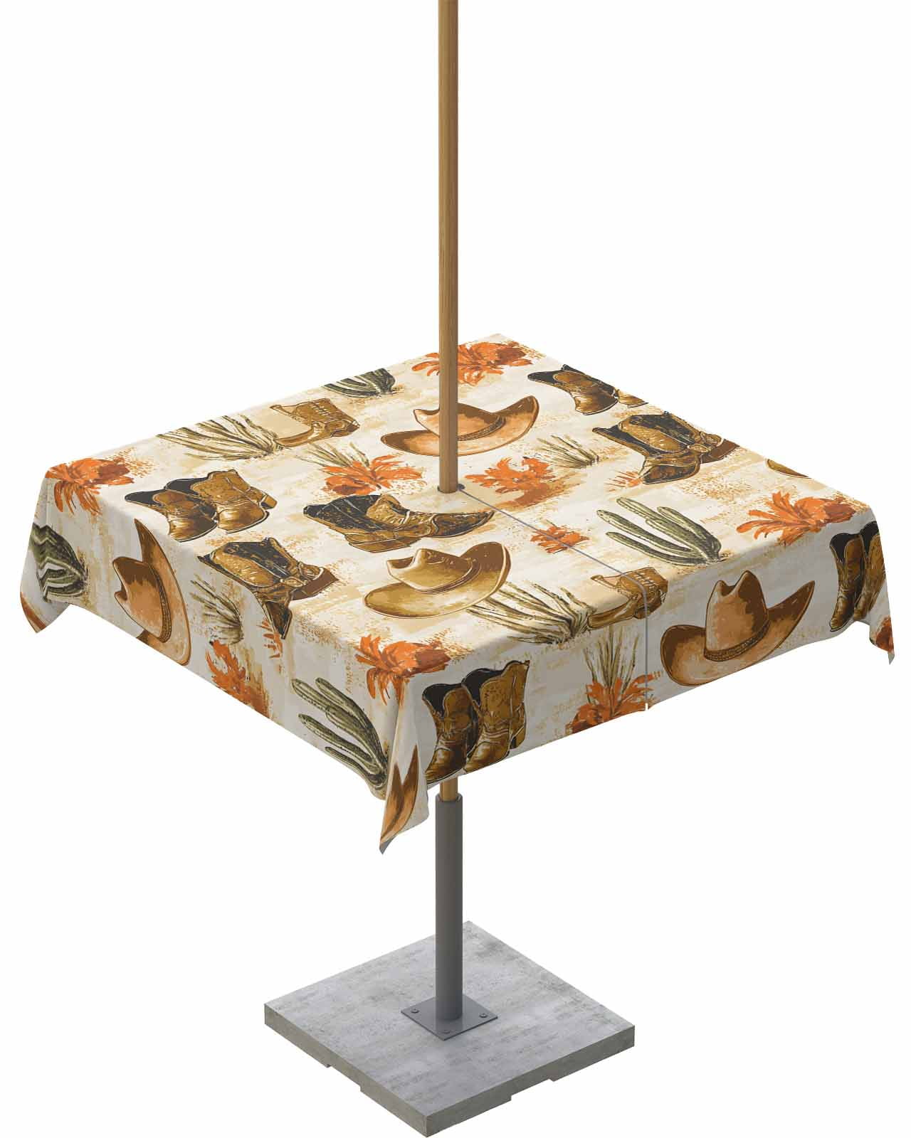 nqOlkjepod Western Cowboy Outdoor Tablecloth with Umbrella Hole ...