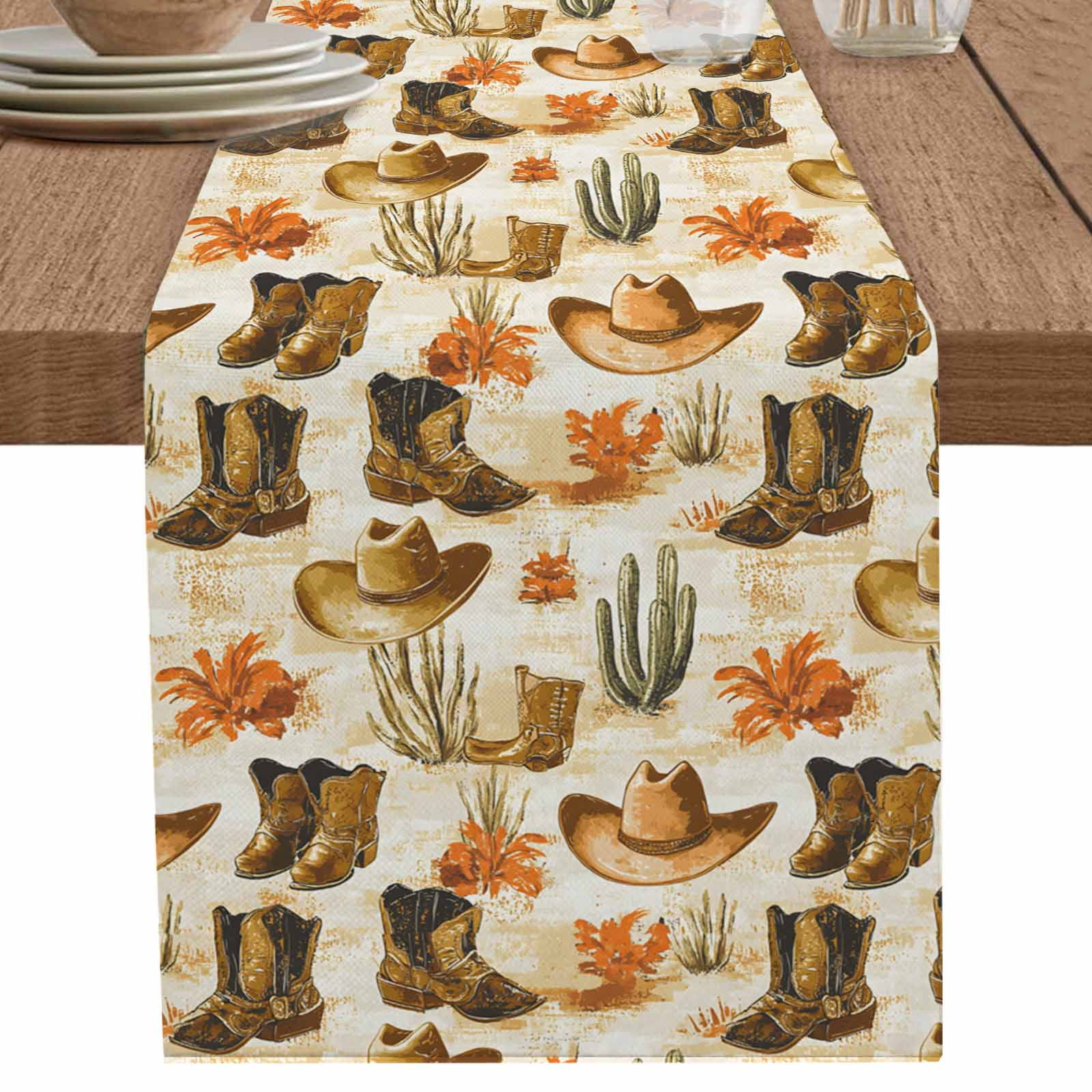 nqOlkjepod Western Cowboy Table Runner 90 Inches Long Farmhouse Dress ...