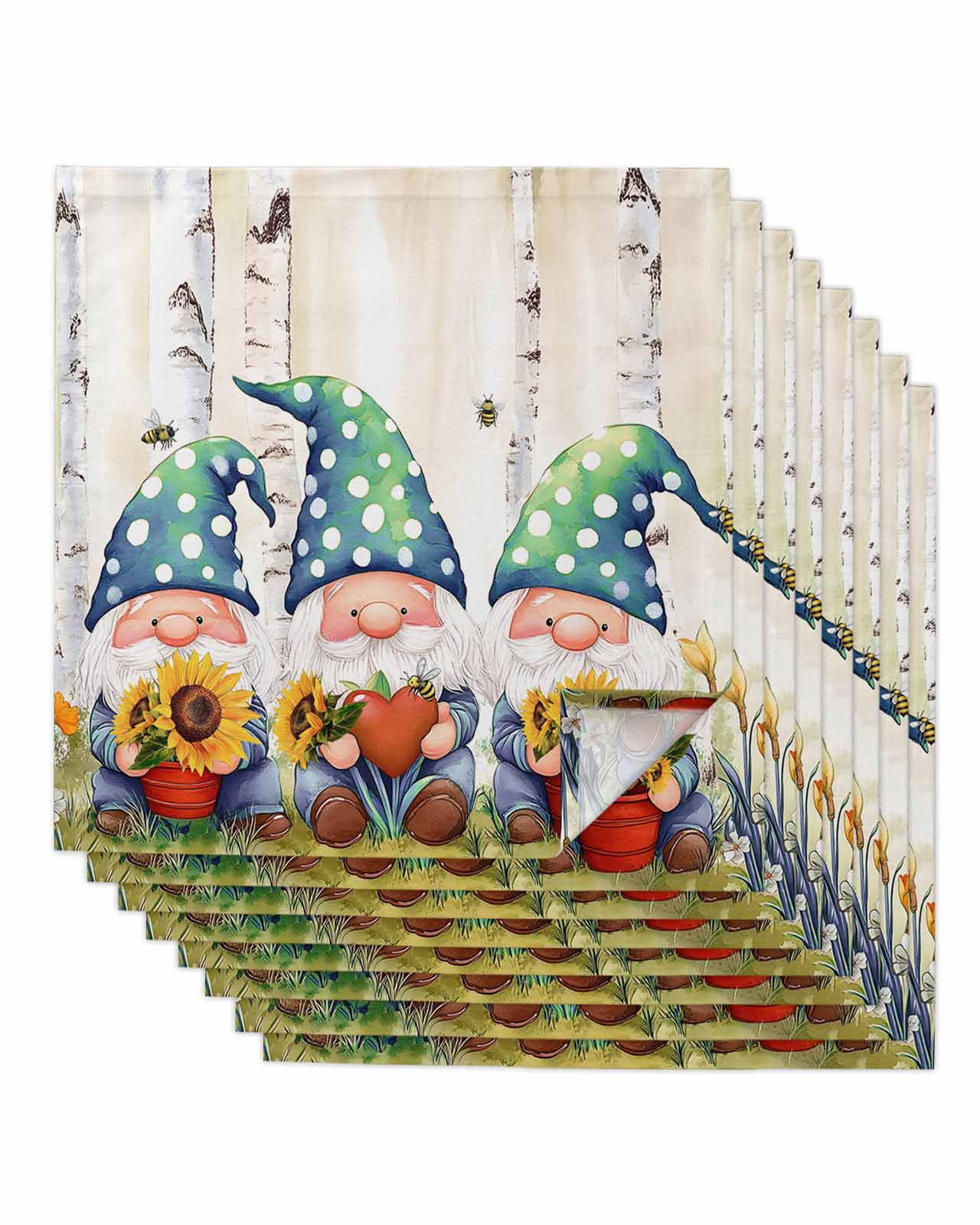 nqOlkjepod White-Beard Dwarf Cloth Napkins Set of 8 Reusable Dinner ...
