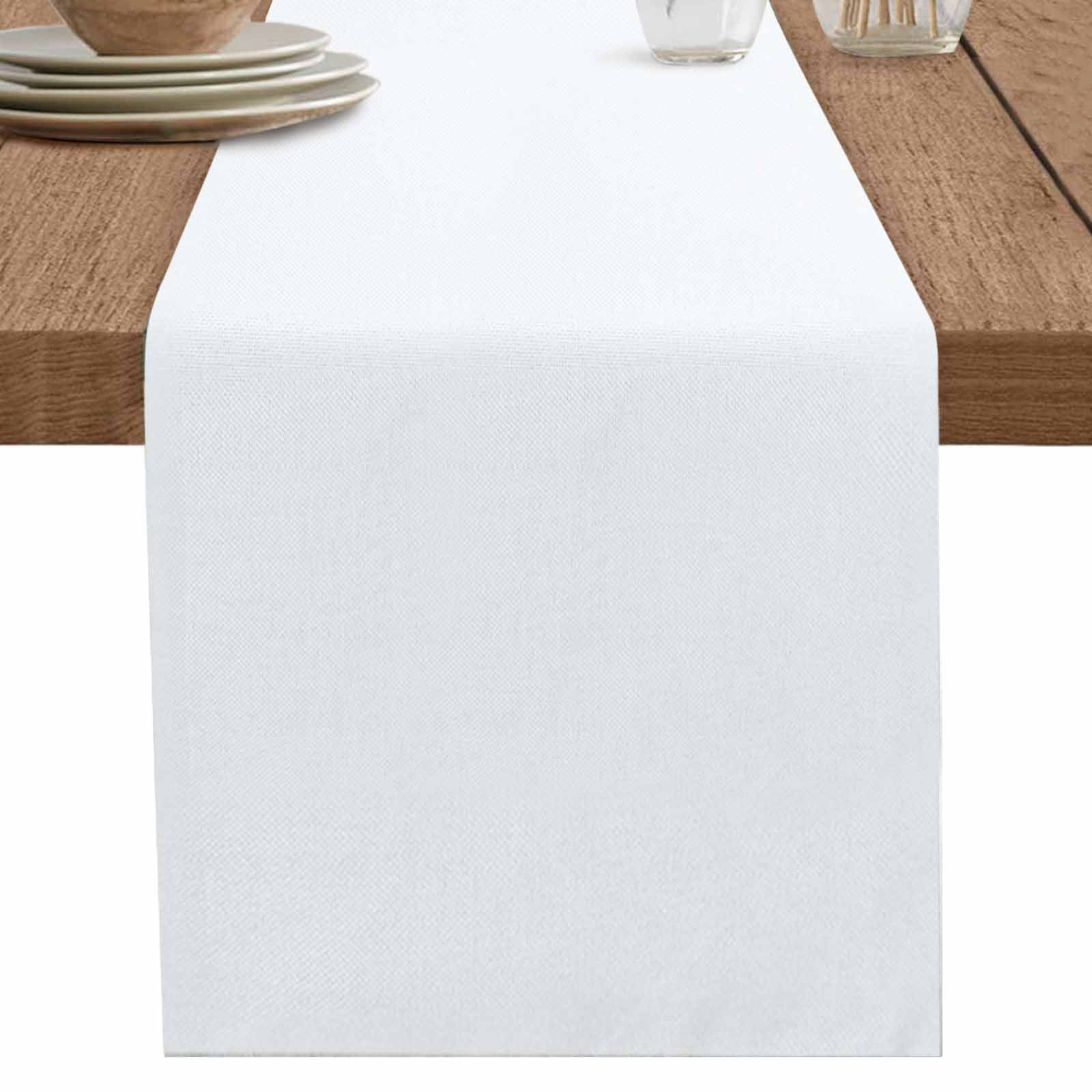 nqOlkjepod White Table Runner 60 Inches Long Farmhouse Dress Scarves ...