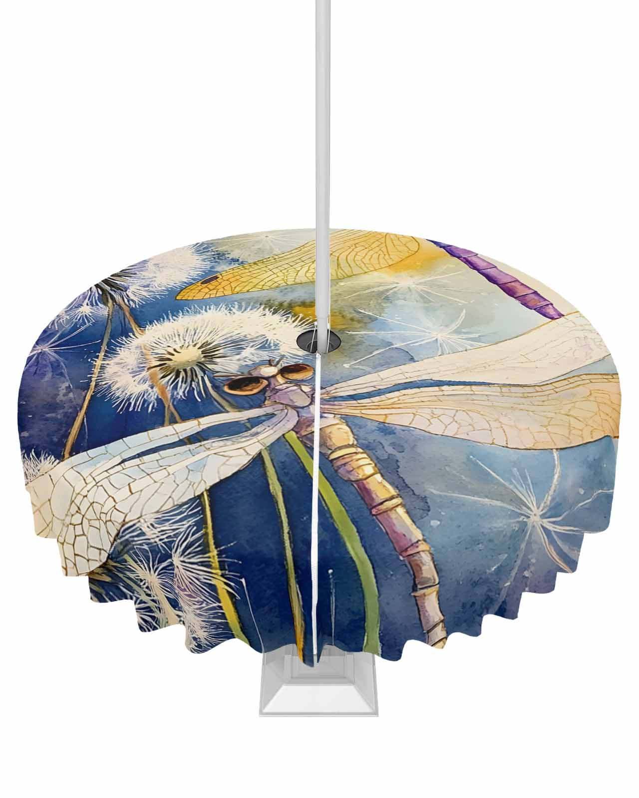 nqOlkjepod Yellow Dragonfly Outdoor Tablecloth with Umbrella Hole ...