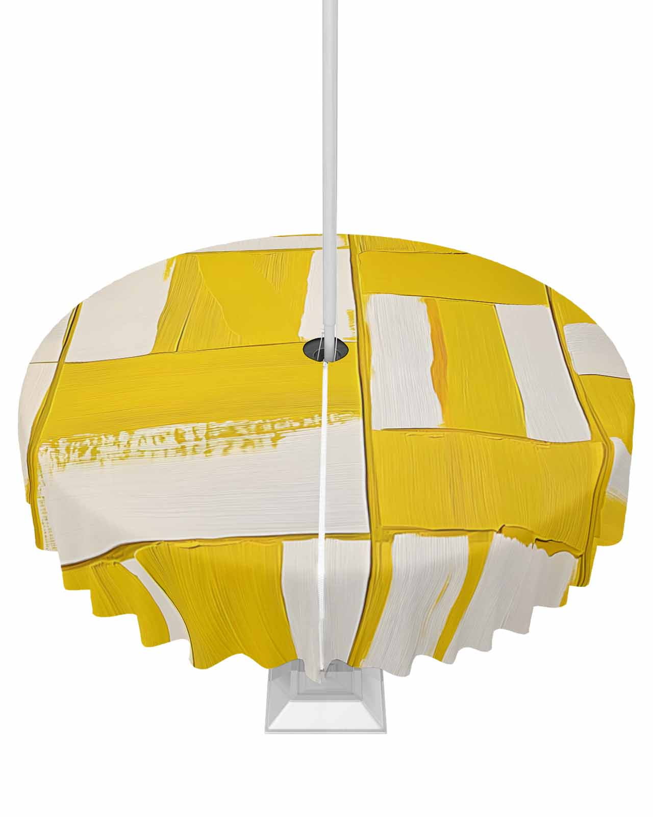 nqOlkjepod Yellow Geometric Outdoor Tablecloth with Umbrella Hole ...