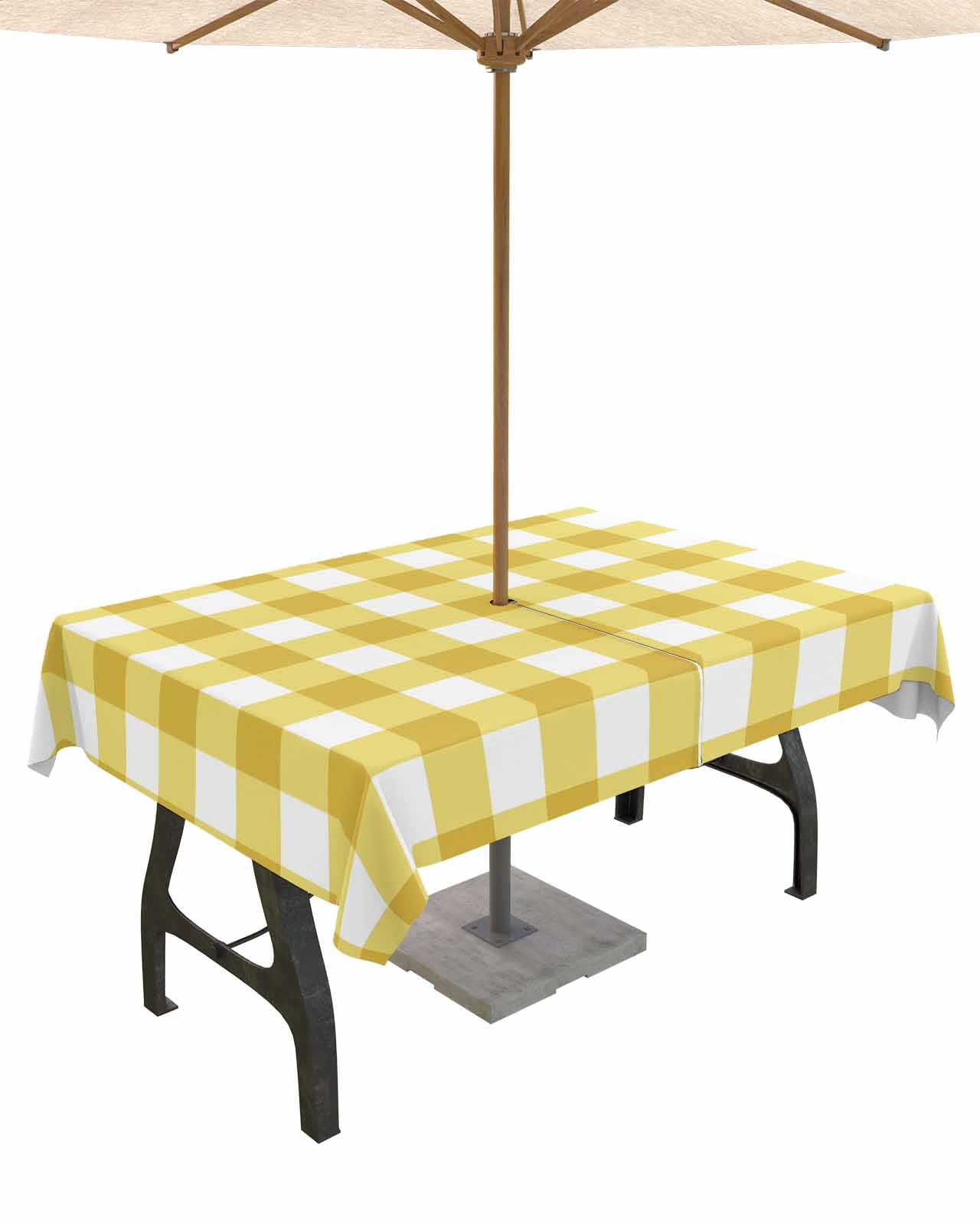 nqOlkjepod Yellow Gradient Outdoor Tablecloth with Umbrella Hole ...