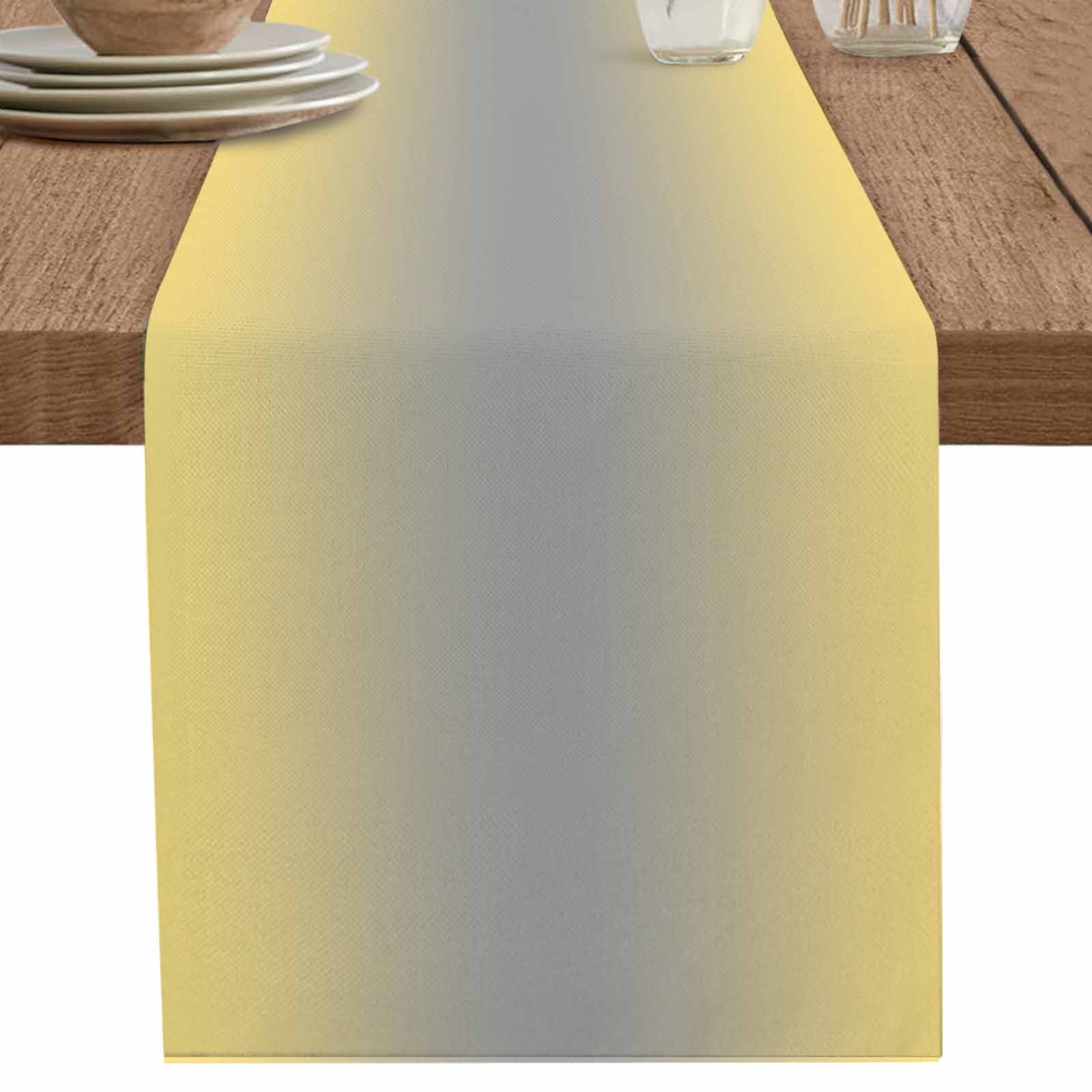 nqOlkjepod Yellow Gray Ombre Table Runner 72 Inches Long Farmhouse ...