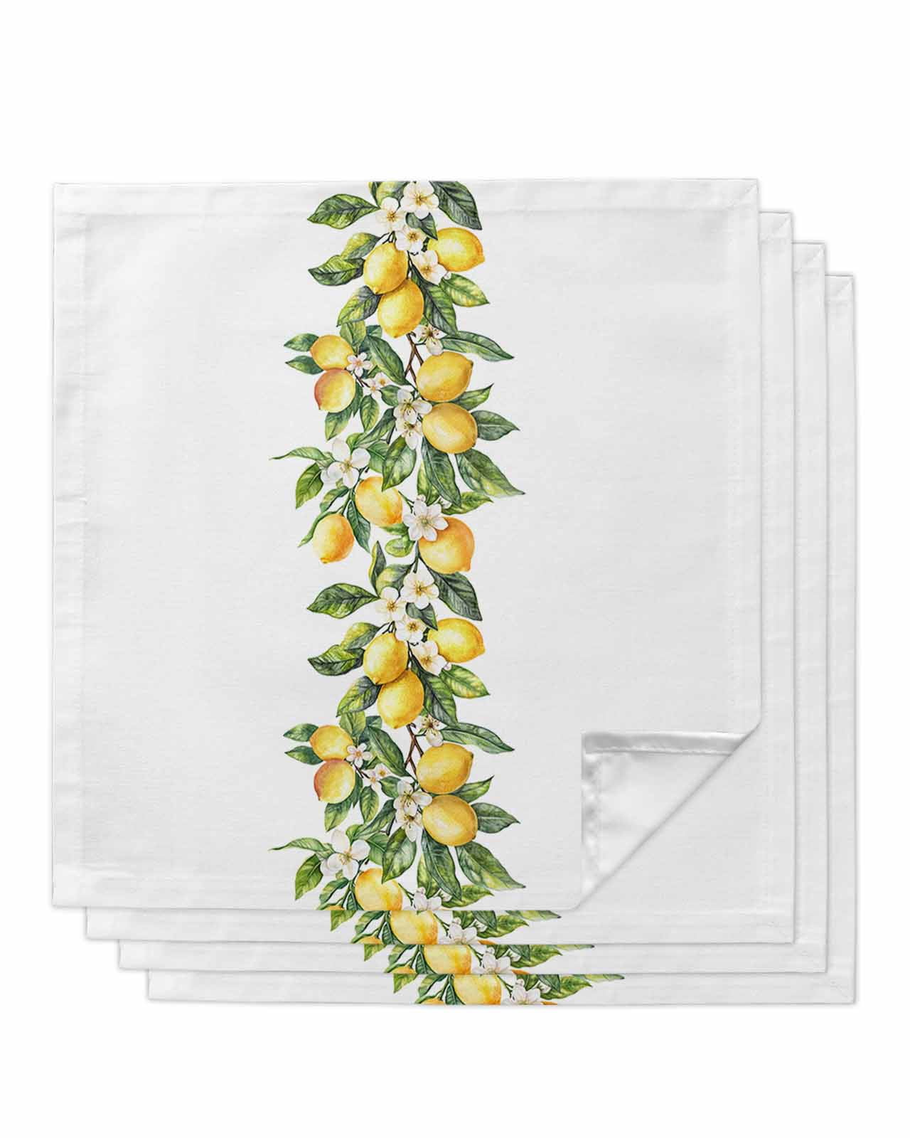 nqOlkjepod Yellow Lemon Cloth Napkins Set of 4 Reusable Dinner Napkins ...