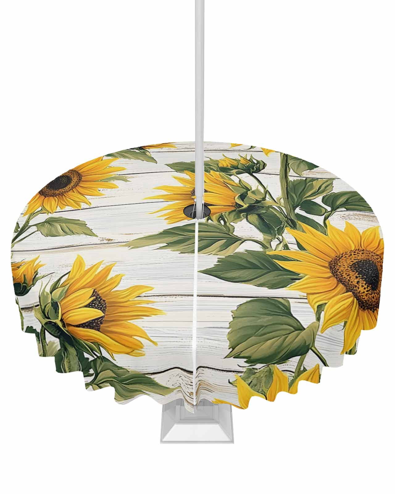 nqOlkjepod Yellow Sunflowers Outdoor Tablecloth with Umbrella Hole ...