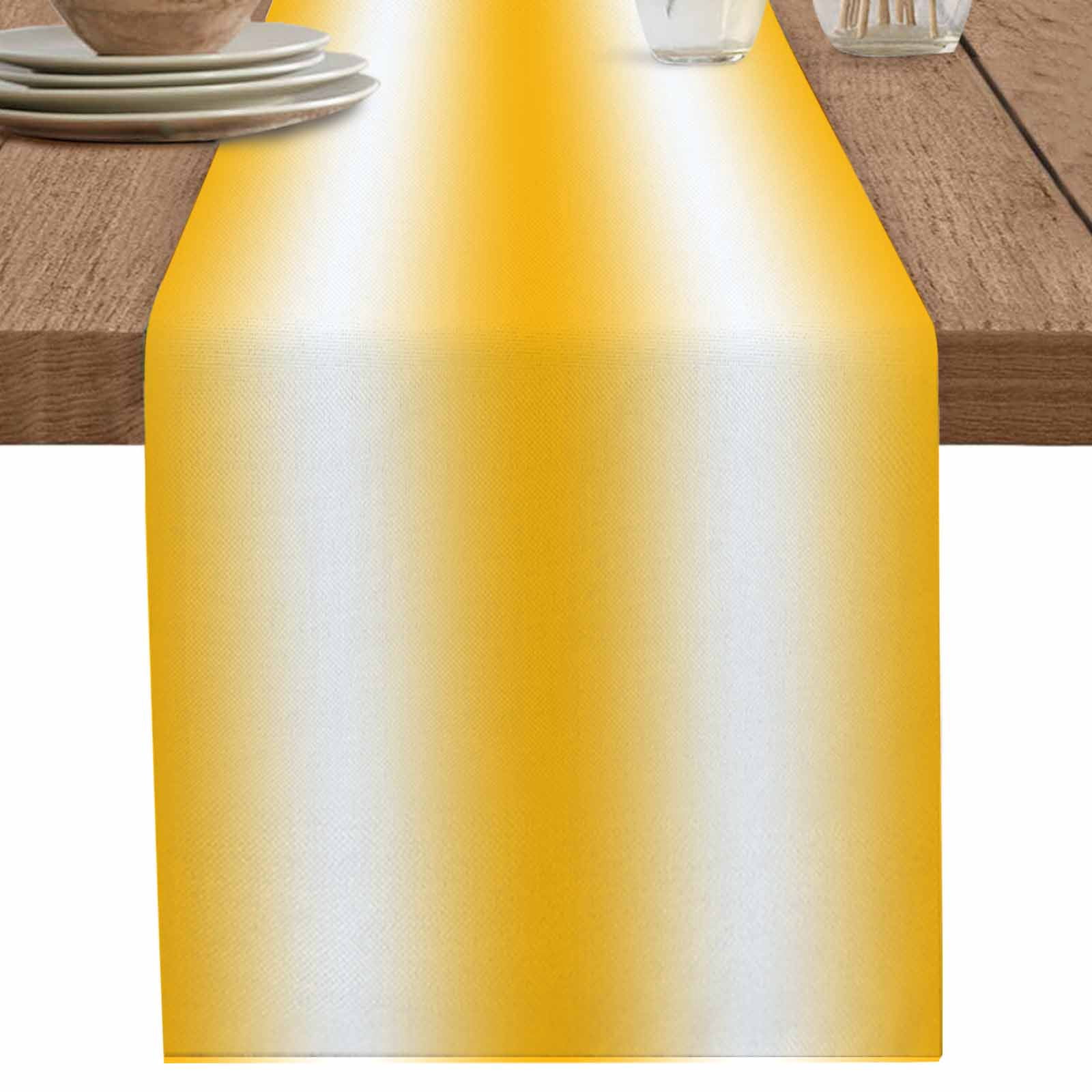 nqOlkjepod Yellow White Ombre Table Runner 72 Inches Long Farmhouse ...