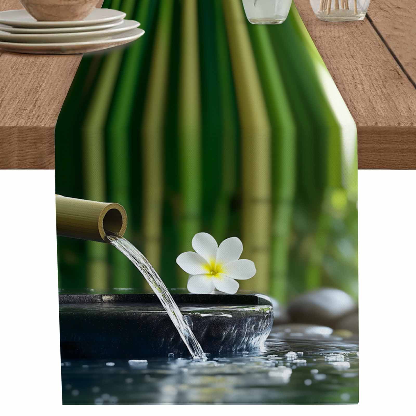 nqOlkjepod Zen Stones Water Flowing Table Runner 72 Inches Long ...