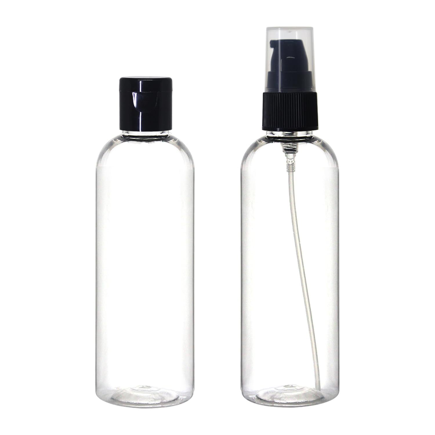 nsb herbals Combo Of 2100 ml Clear Plastic Empty Black Flip Top Cap Black Serum Bottle Container ...