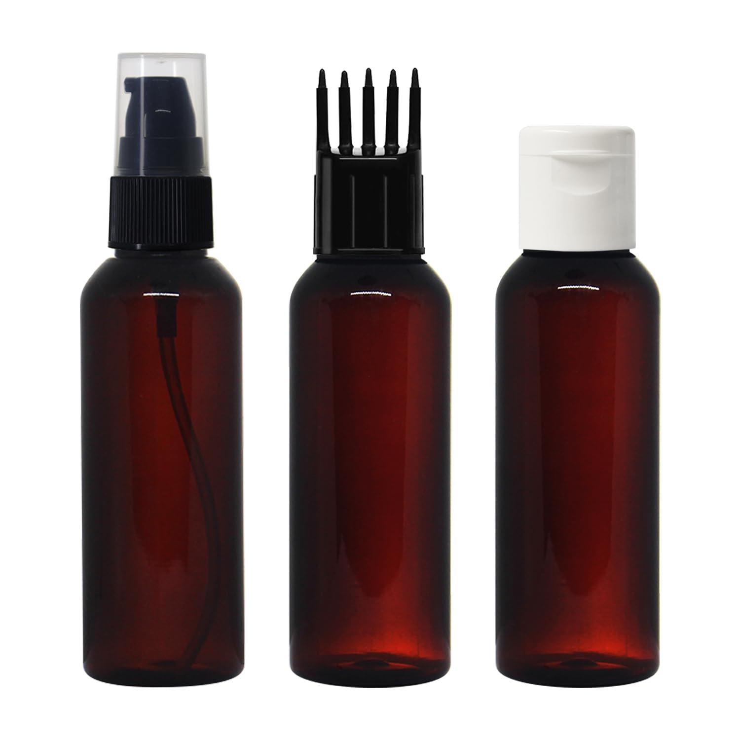 nsb herbals Combo Of 350 ml Amber Plastic Empty White Flip Top Cap Comb ...