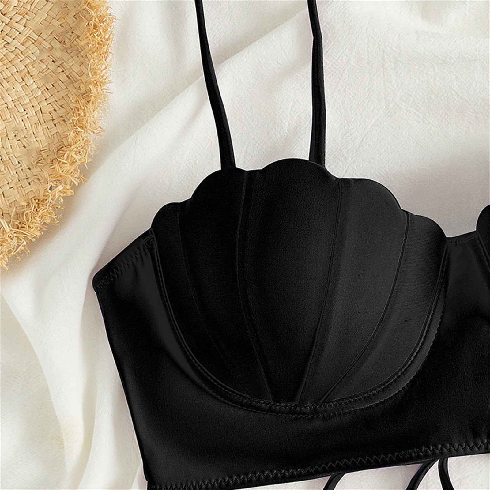 nsendm Strappy Seashell Bikini Top Swim Tops Push Up Bathing Suit Tops ...